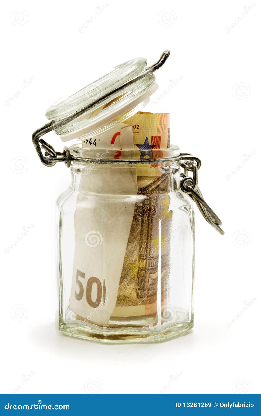 Jar Filled with Paper Money Stock Image - Image of close, savings: 13281269