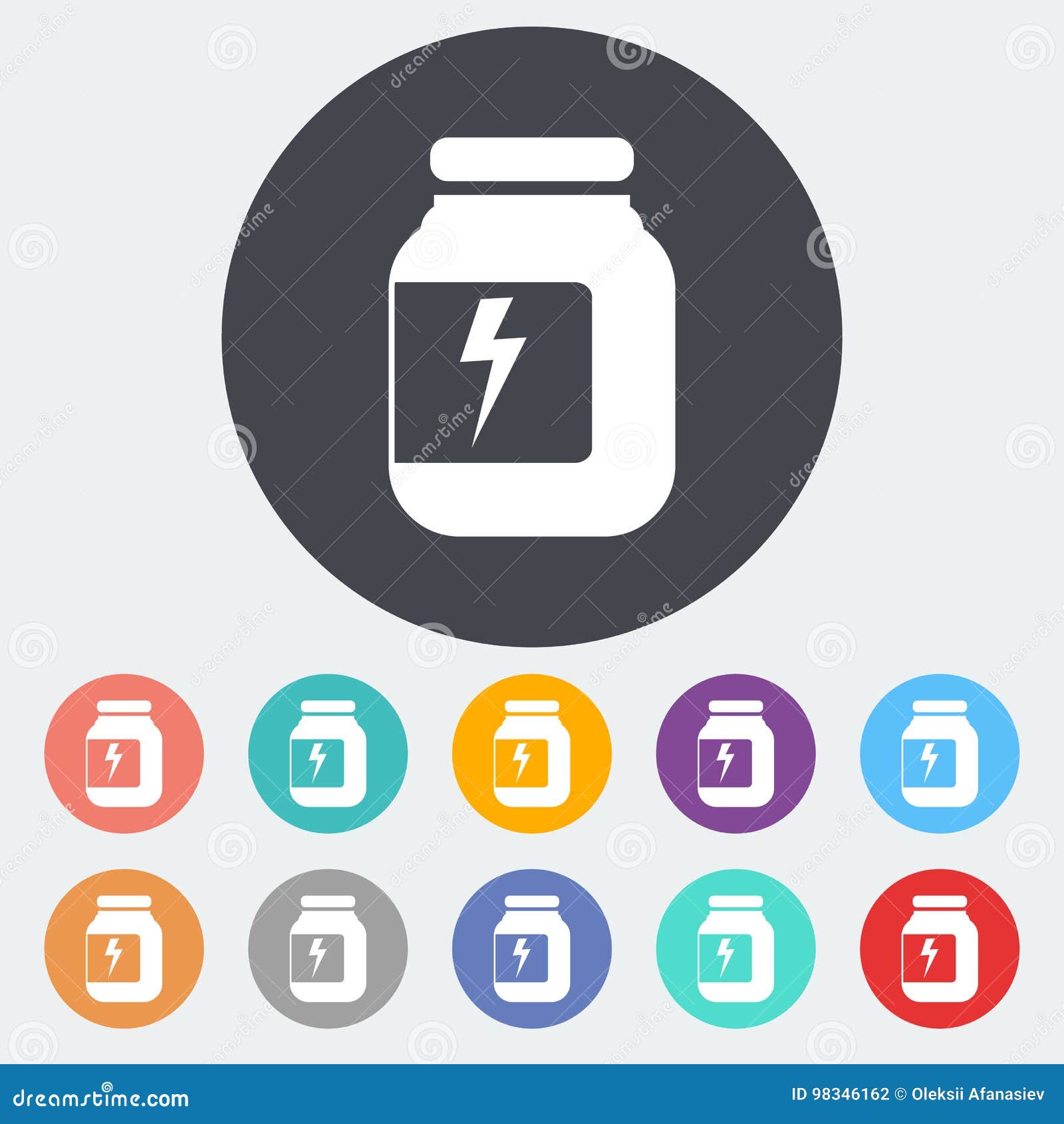 Jar flat icon. stock vector. Illustration of container - 98346162