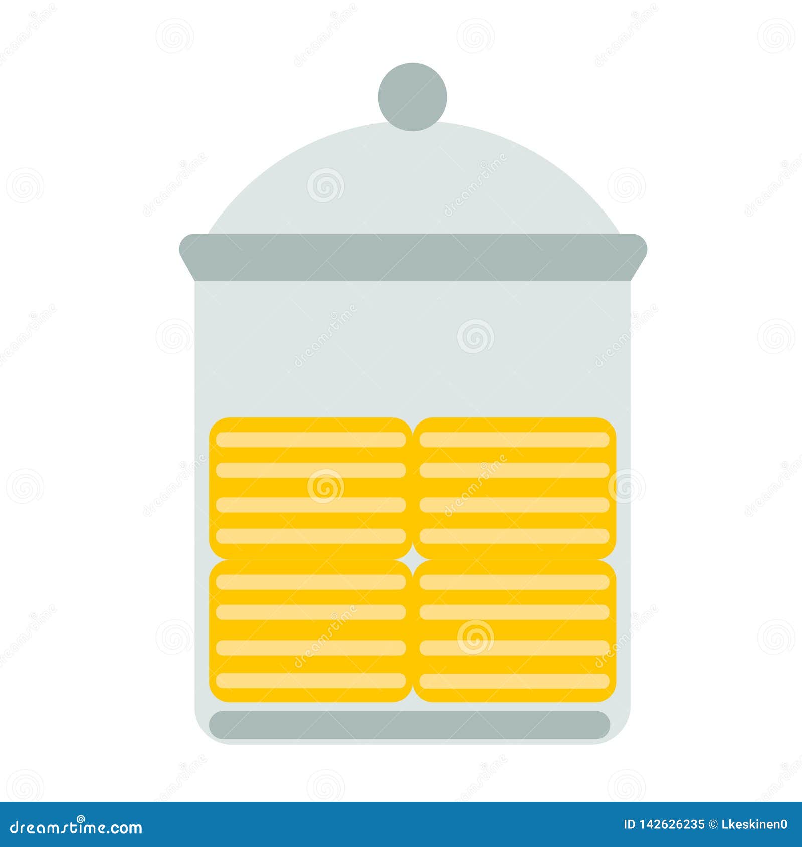Jar Flat Illustration on White Stock Vector - Illustration of glass ...