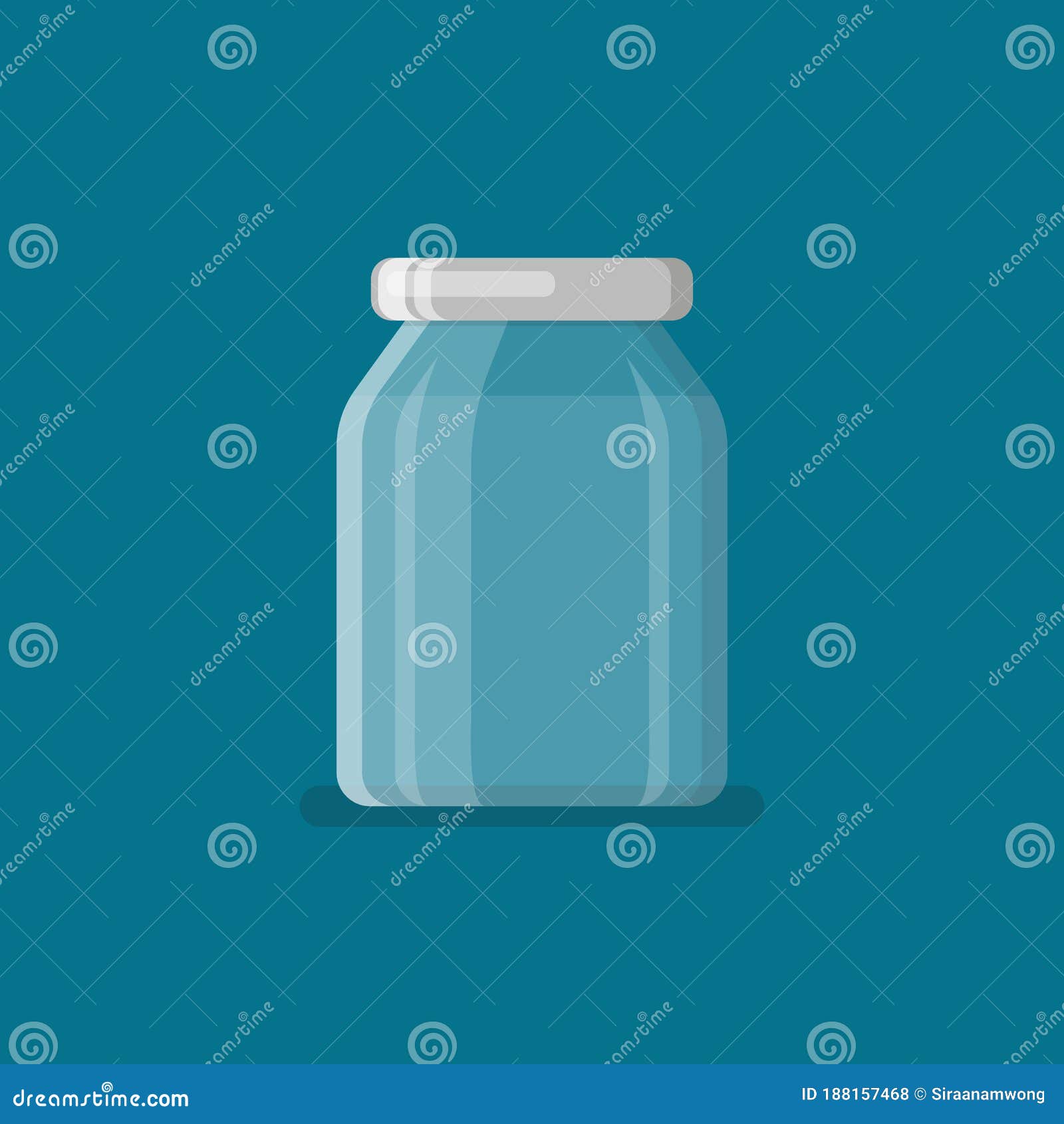 Jar in flat style stock vector. Illustration of fund - 188157468