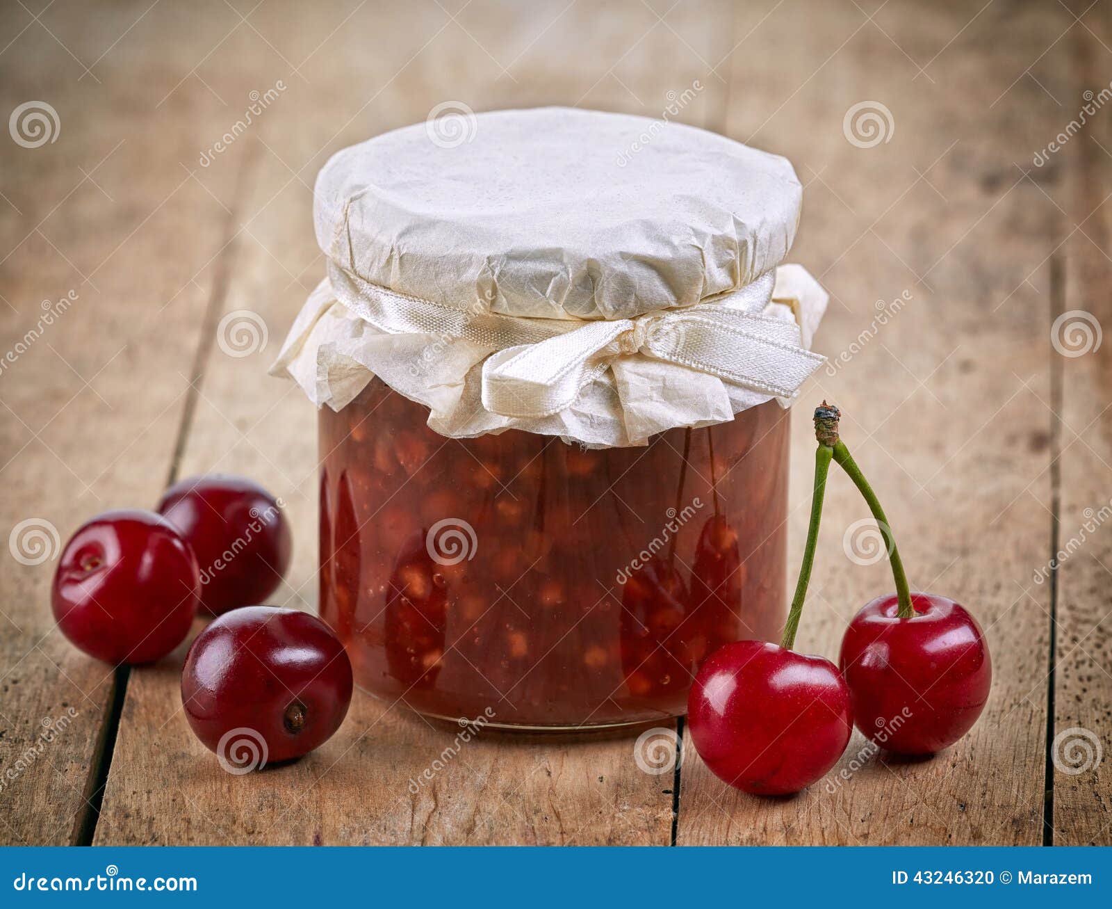 Jar of Fruit and Cherry Jam Stock Photo - Image of preserved, jelly ...