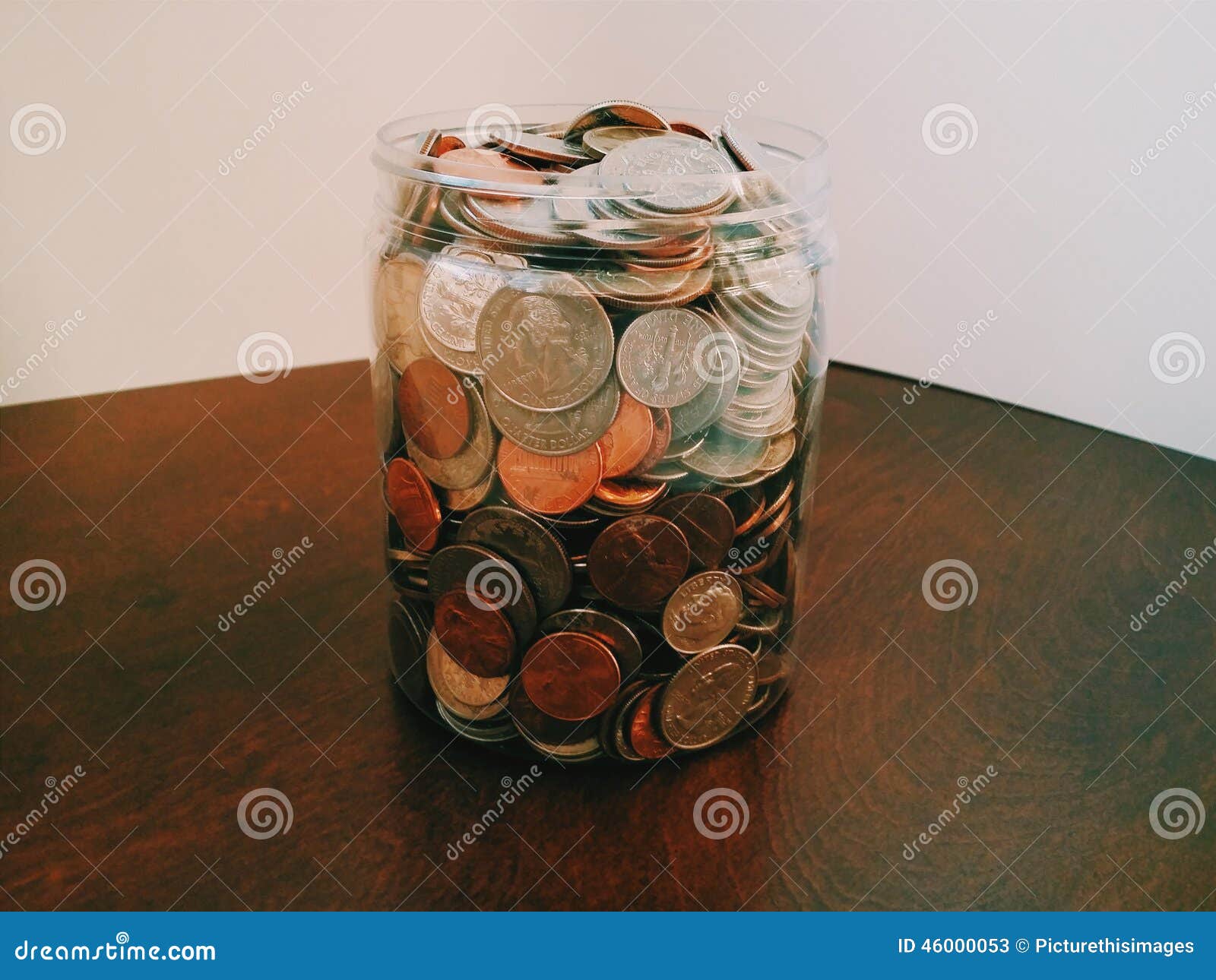 Jar full of change stock image. Image of heap, pile, large - 46000053