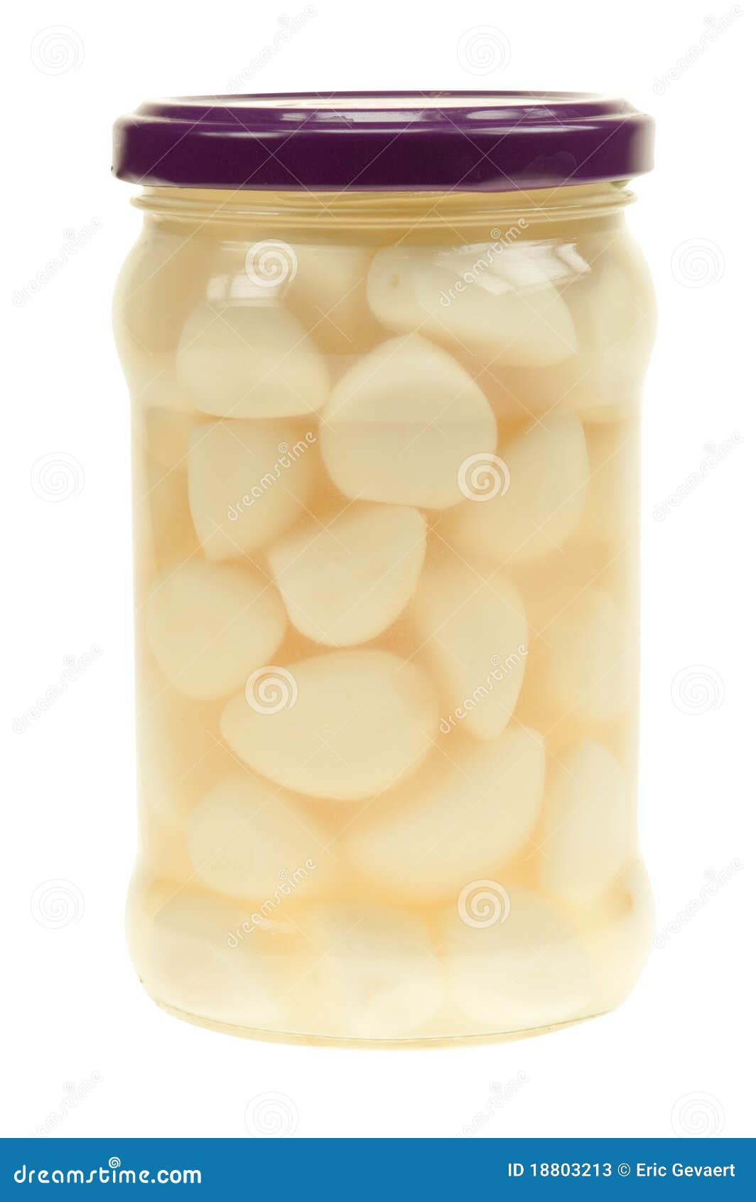 A Jar of Garlic Pieces Isolated Stock Image - Image of preserved ...