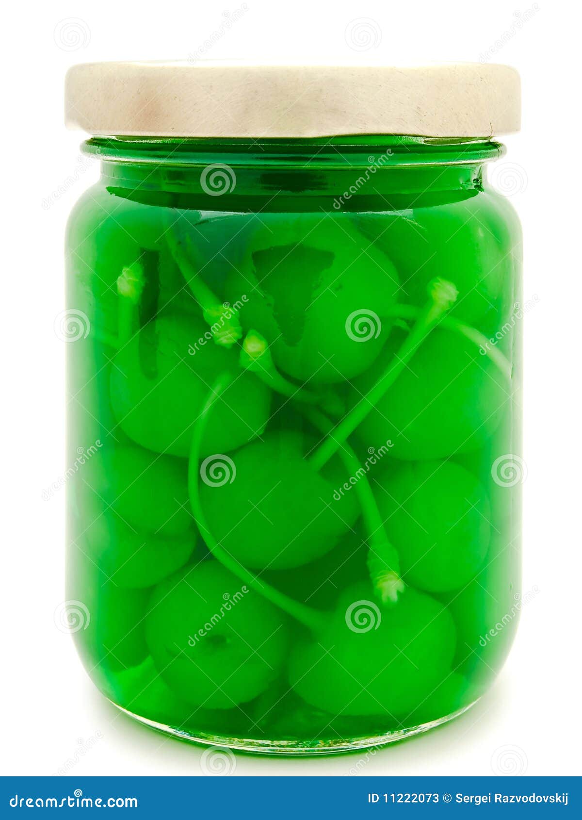 Jar with green cherry stock image. Image of healthy, home - 11222073