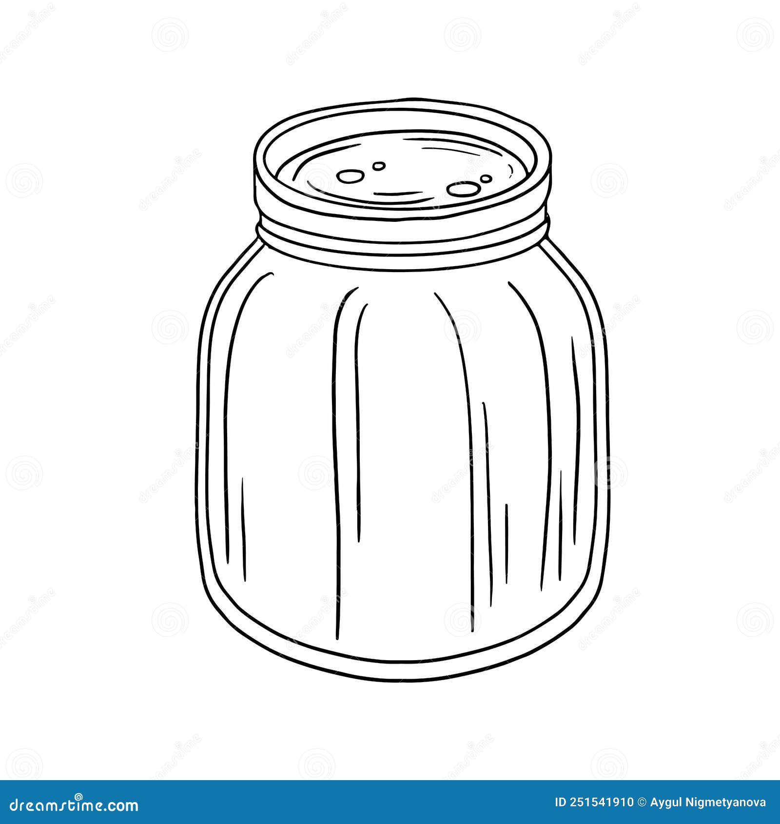 Jar Hand Drawn Illustration in Doodle Style. Line Drawing Simple Jar ...