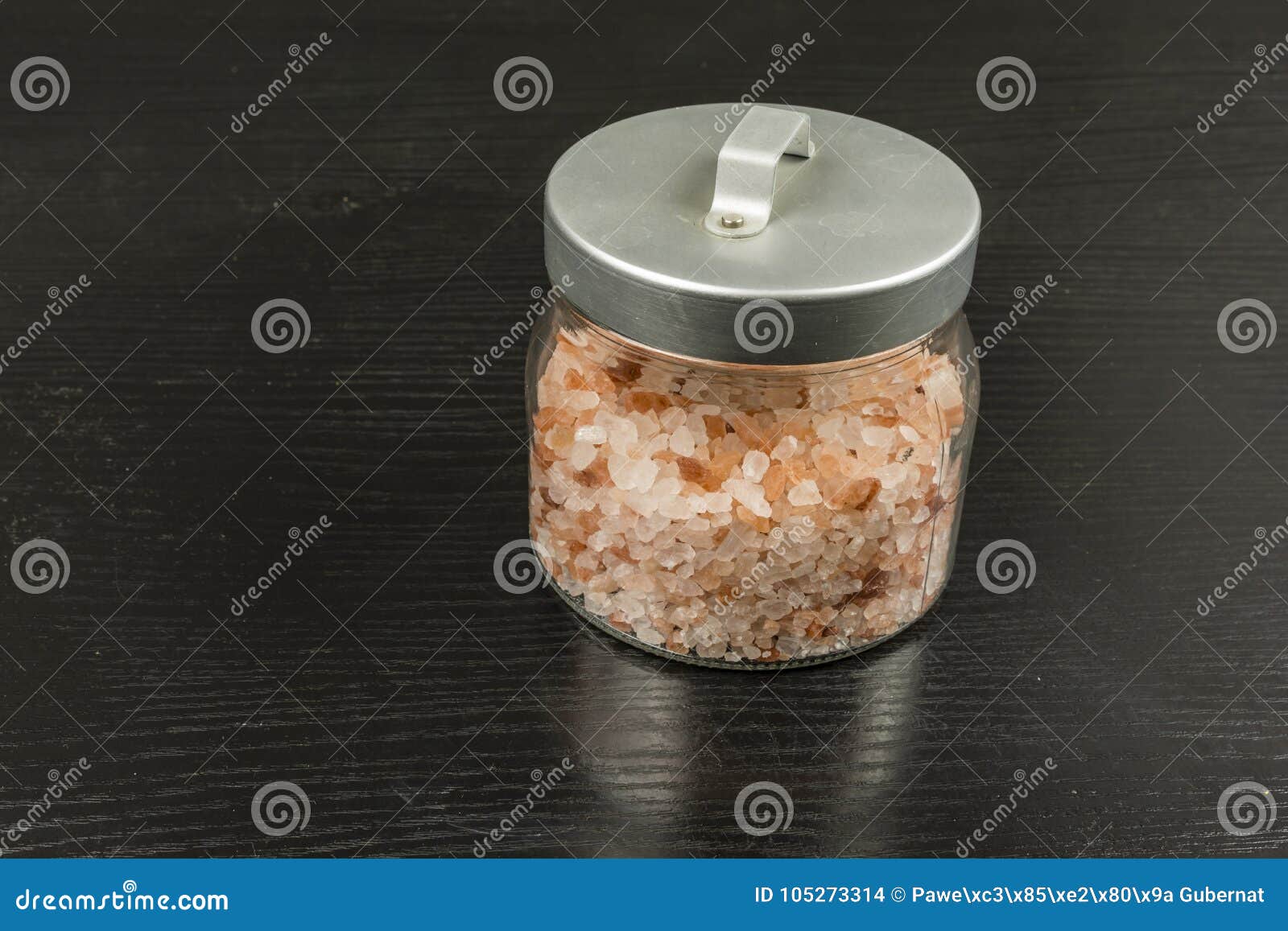 A jar of Himalayan salt. stock photo. Image of himalayan - 105273314