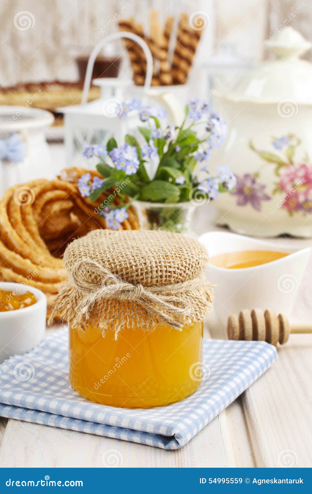 Jar of Honey on the Breakfast Table Stock Image - Image of breakfast ...