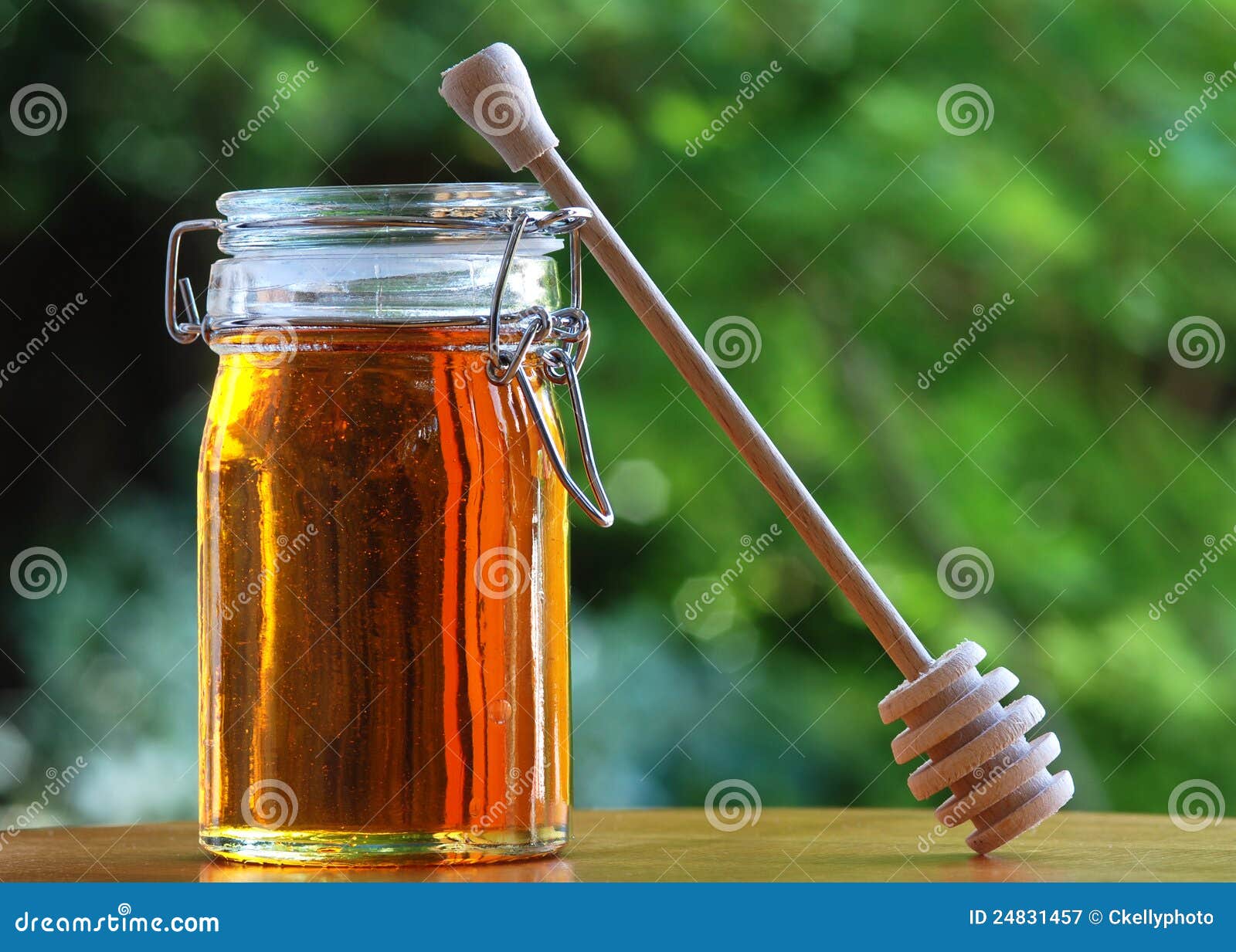 Jar of Honey with Stir Stick Stock Image - Image of food, organic: 24831457