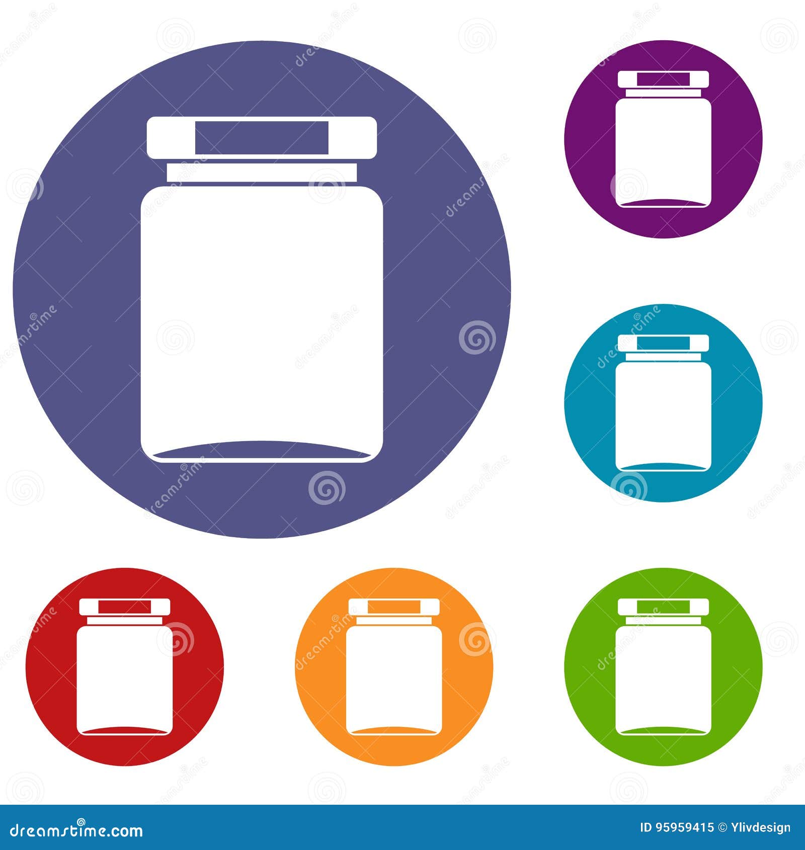 Jar icons set stock vector. Illustration of packaging - 95959415