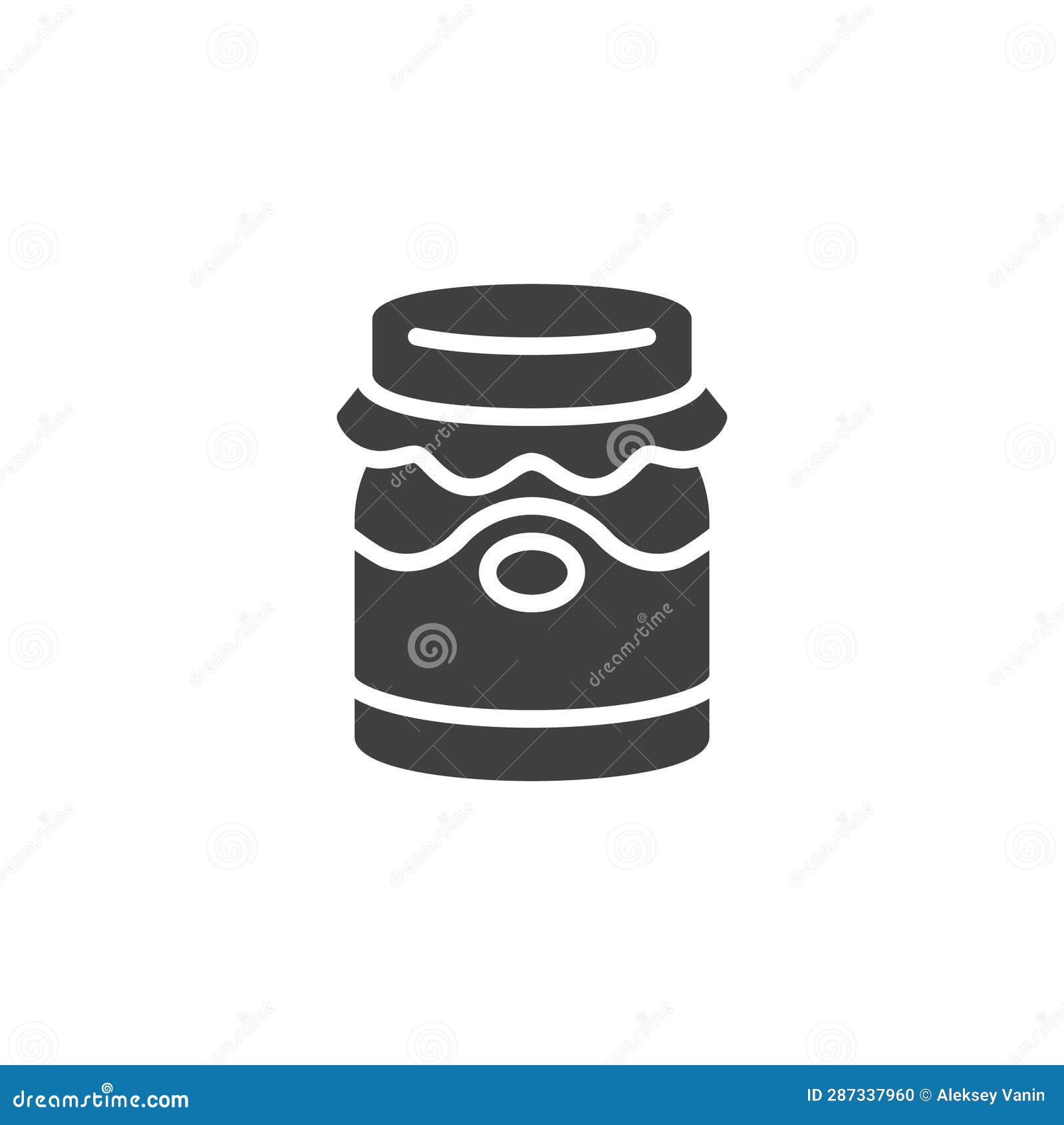 Jar of jam vector icon stock illustration. Illustration of bottle ...
