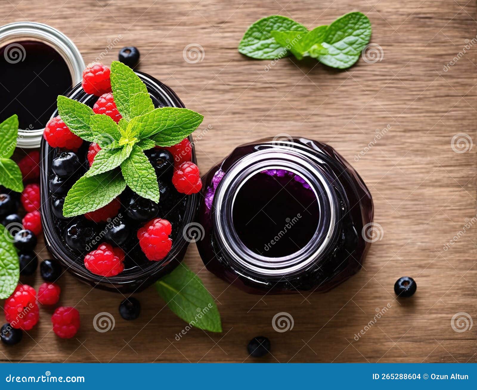 Jar of Jam with Wild Berries Stock Photo - Image of white, pickled ...
