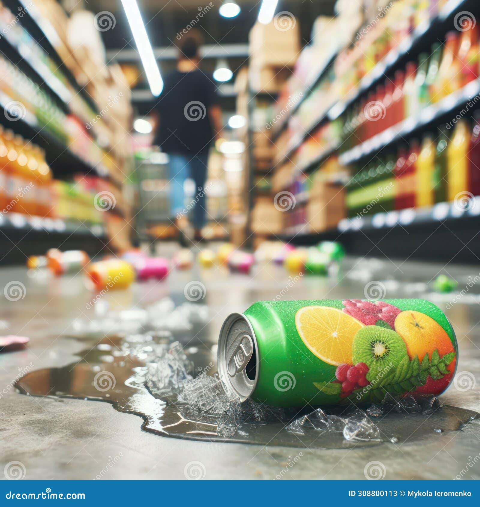 A Jar of Juice Fell To the Floor in the Store. Stock Illustration ...