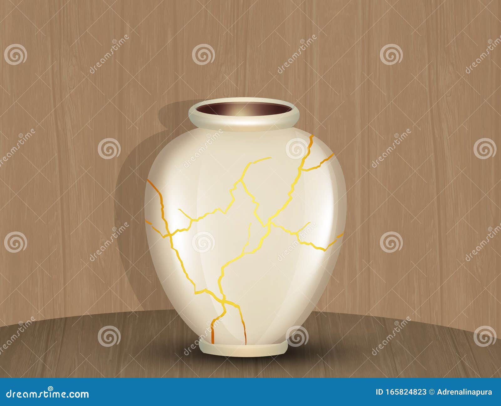Illustration of Jar Kintsugi Stock Illustration - Illustration of ...