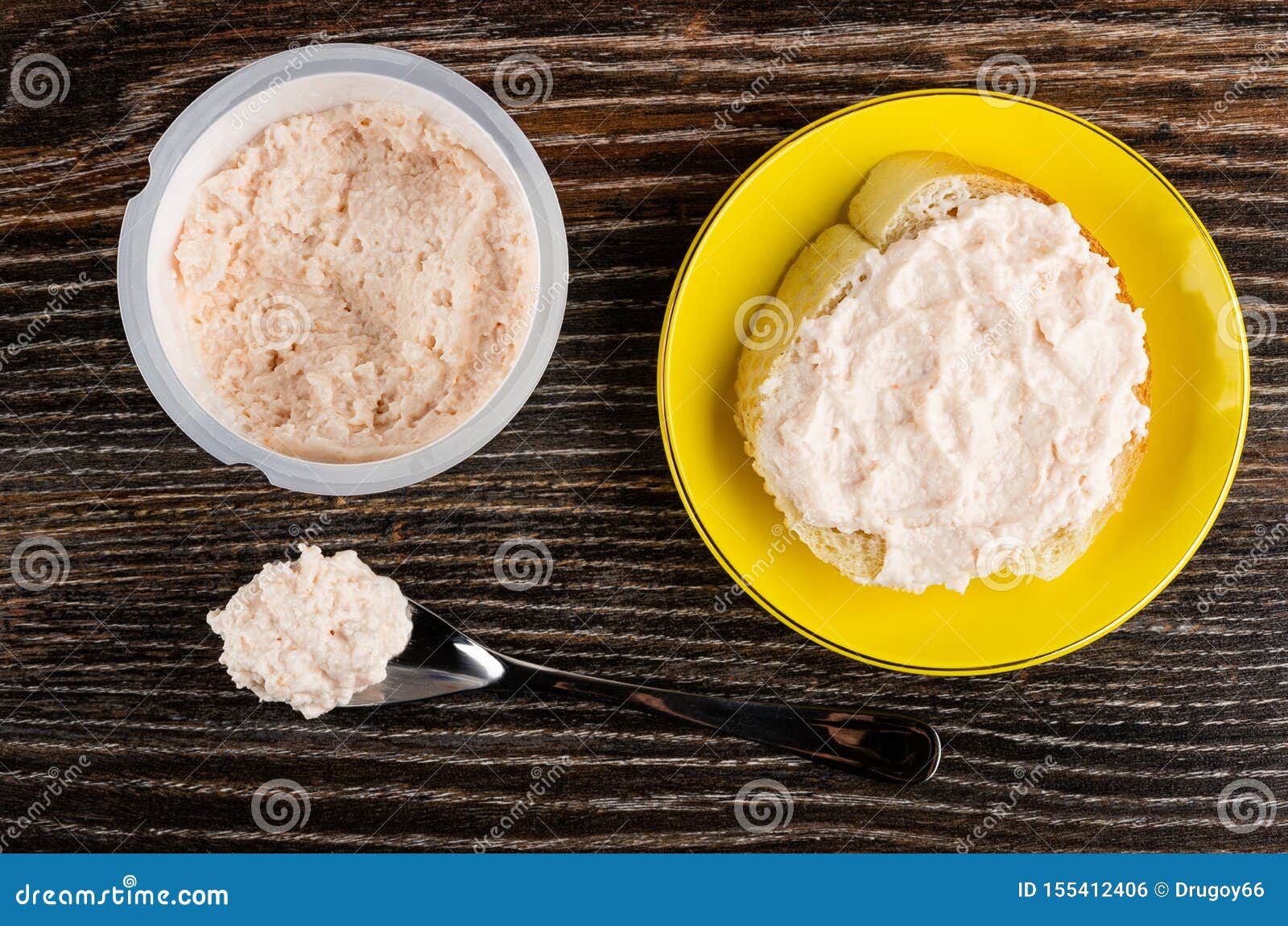 Jar with Krill Paste, Sandwich with Paste in Saucer, Spoon with Paste ...