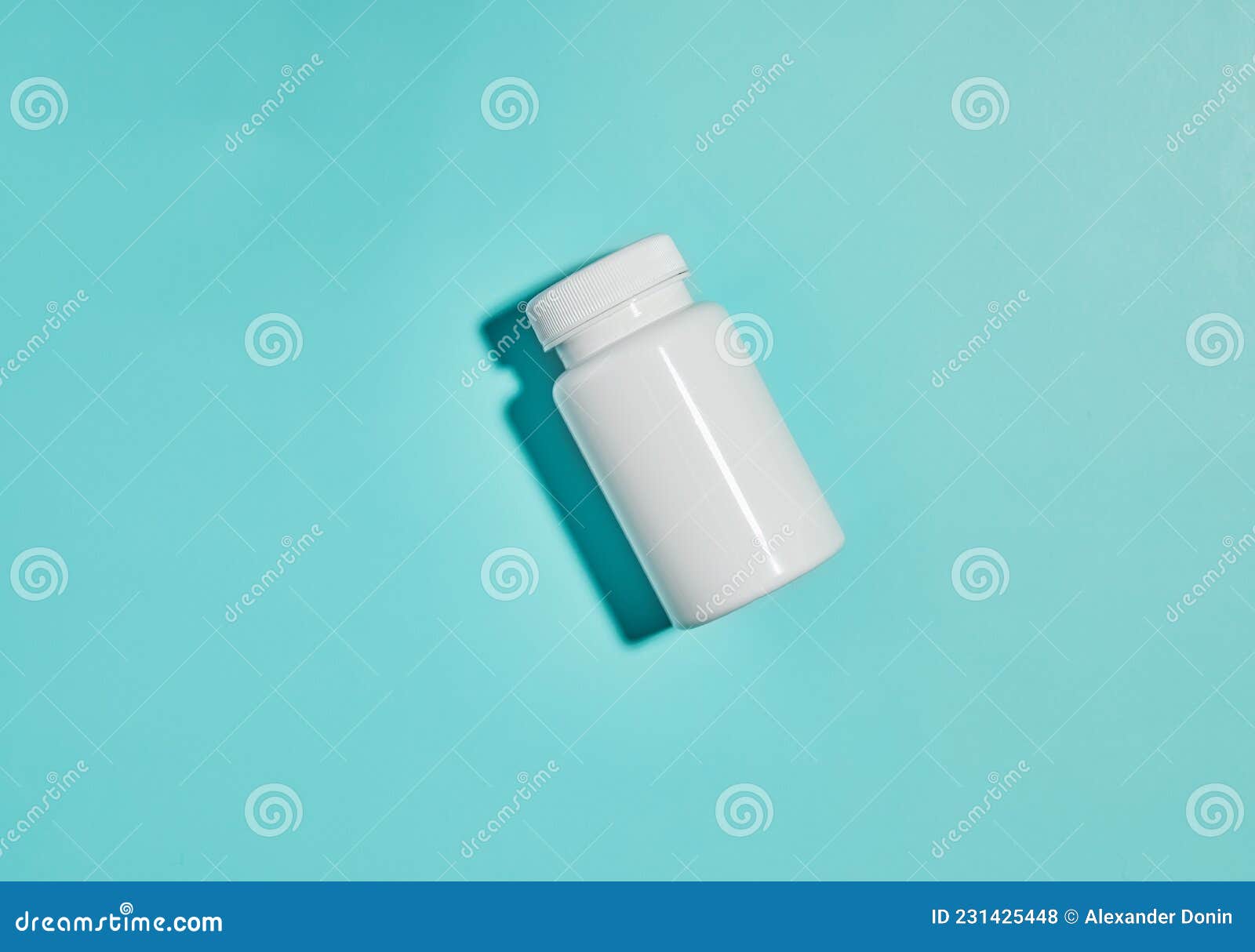 Jar Mockup on Light Blue Background with Hard Shadow Stock Photo ...