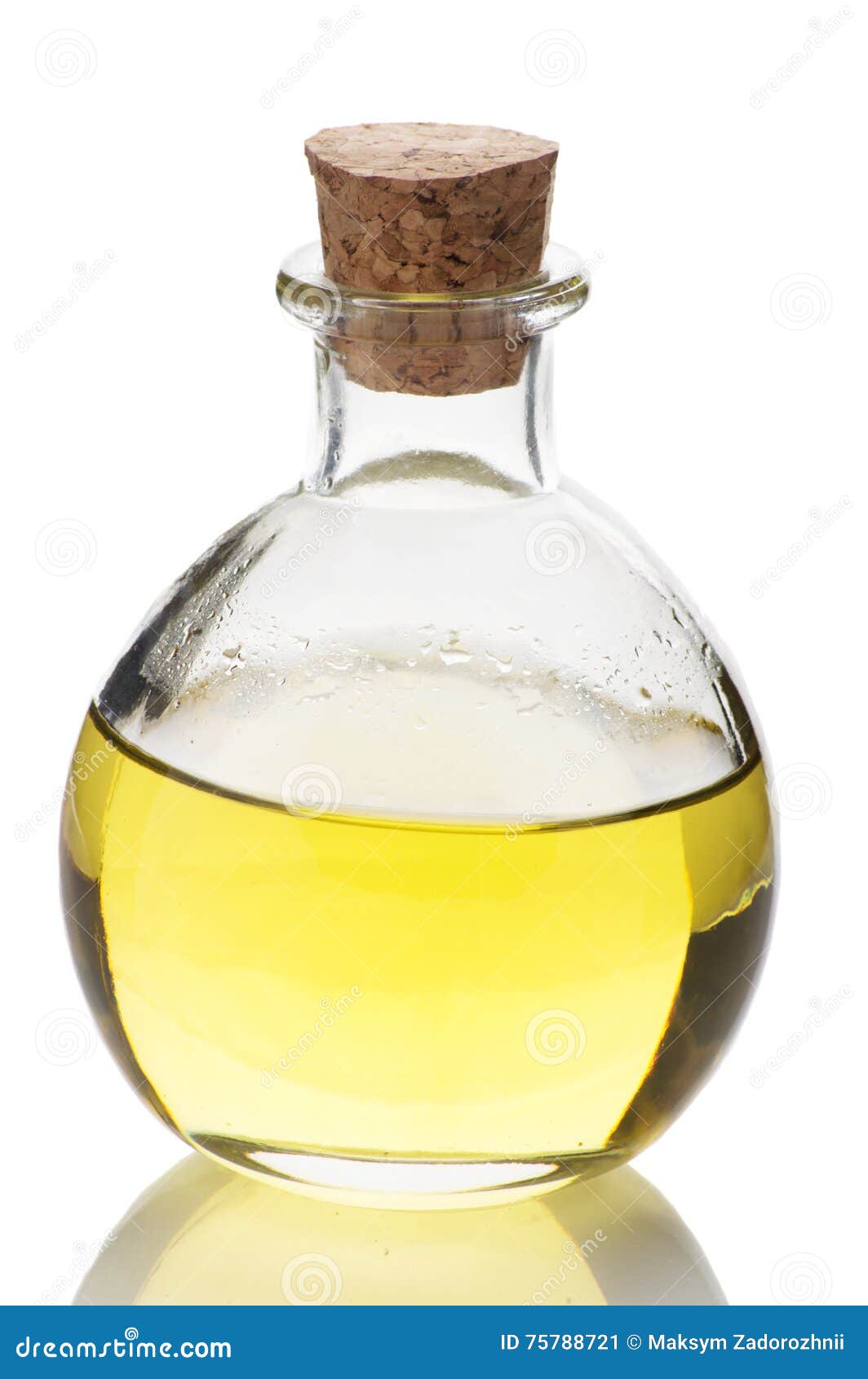 Jar with Oil on White on a White Background. Stock Image - Image of ...