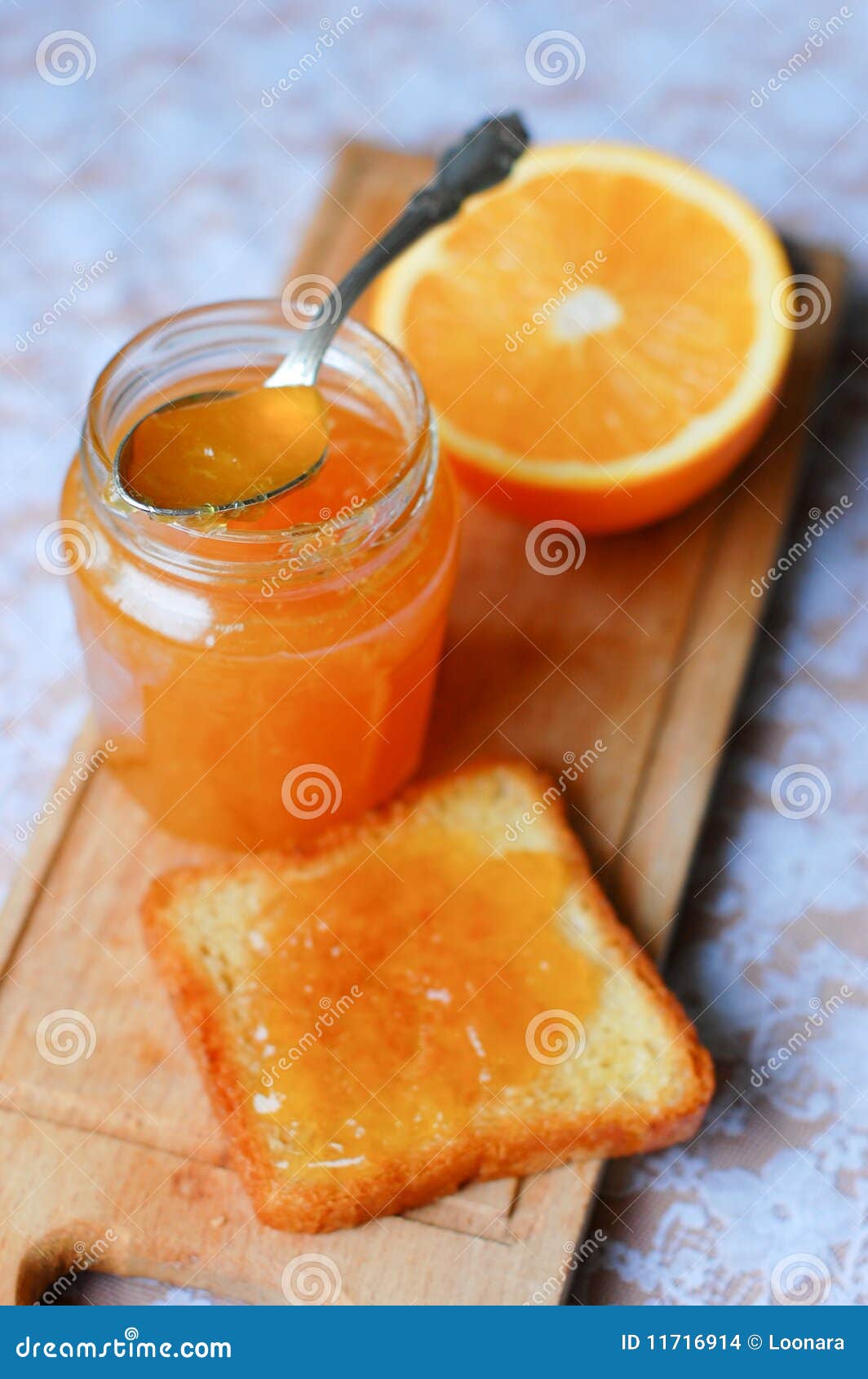 Jar of Orange Marmalade and Toast with Orange Stock Photo - Image of ...