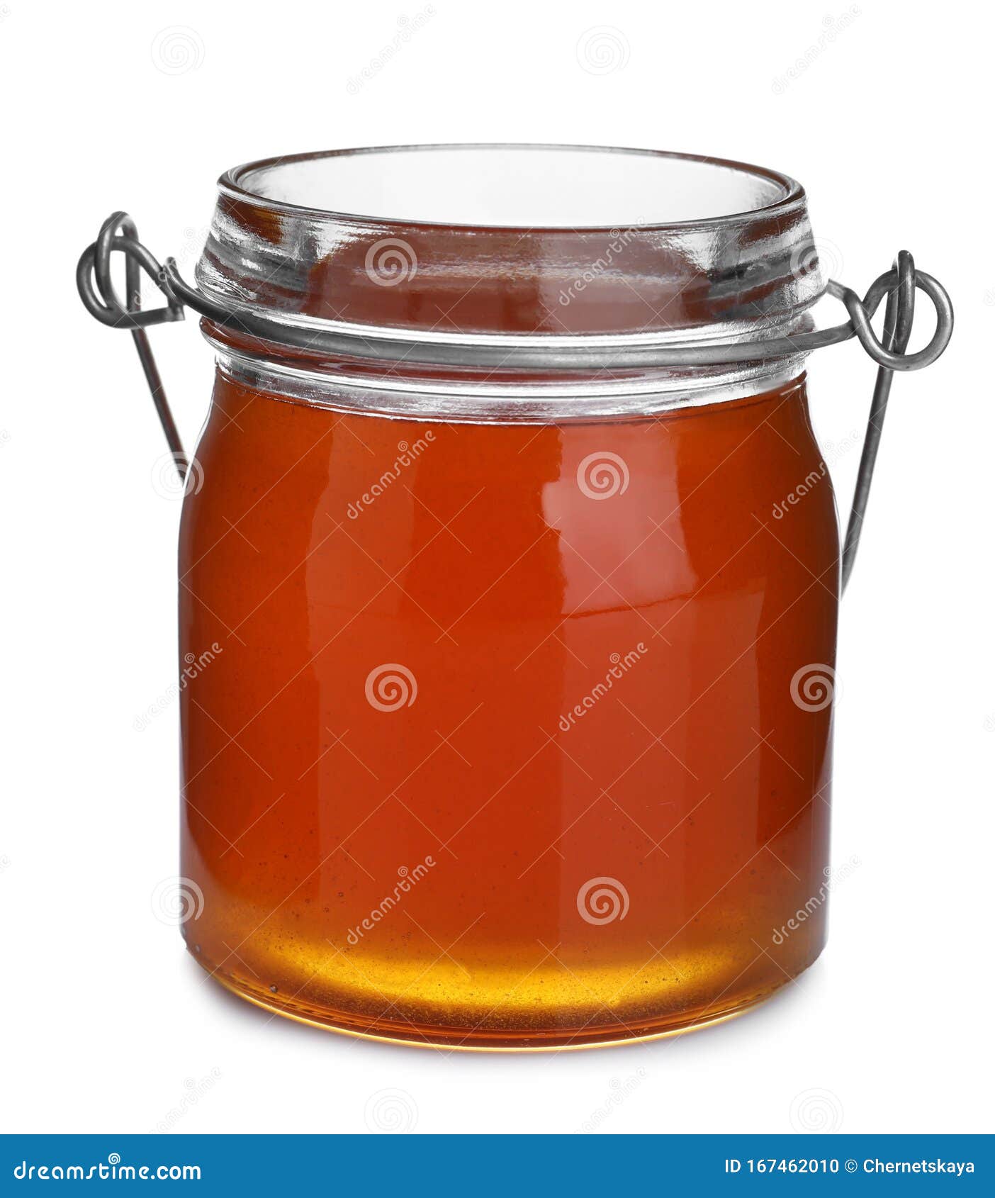 Jar of Organic Honey Isolated Stock Photo - Image of delicious, sticky ...