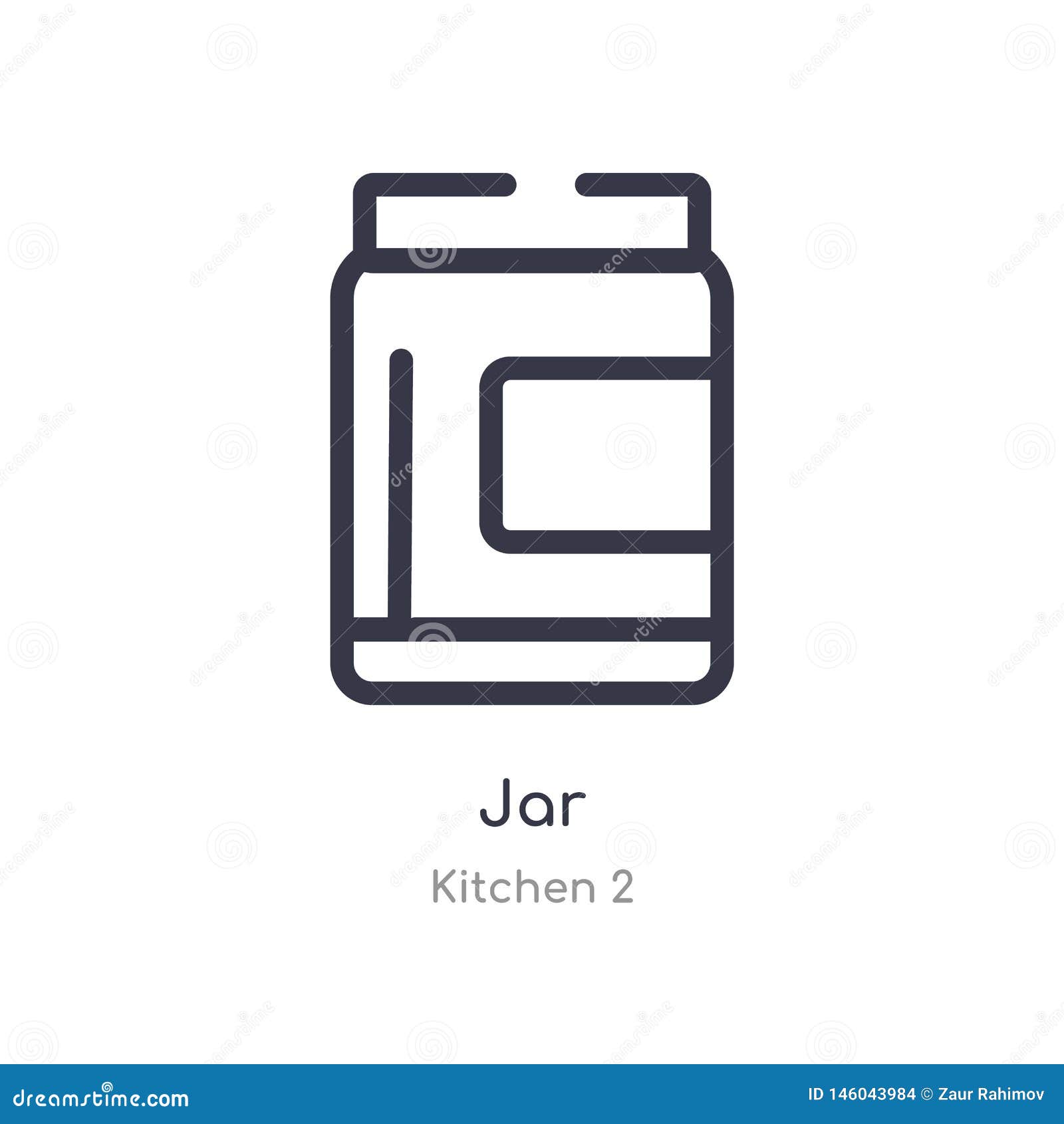 Jar Outline Icon. Isolated Line Vector Illustration from Kitchen 2 ...