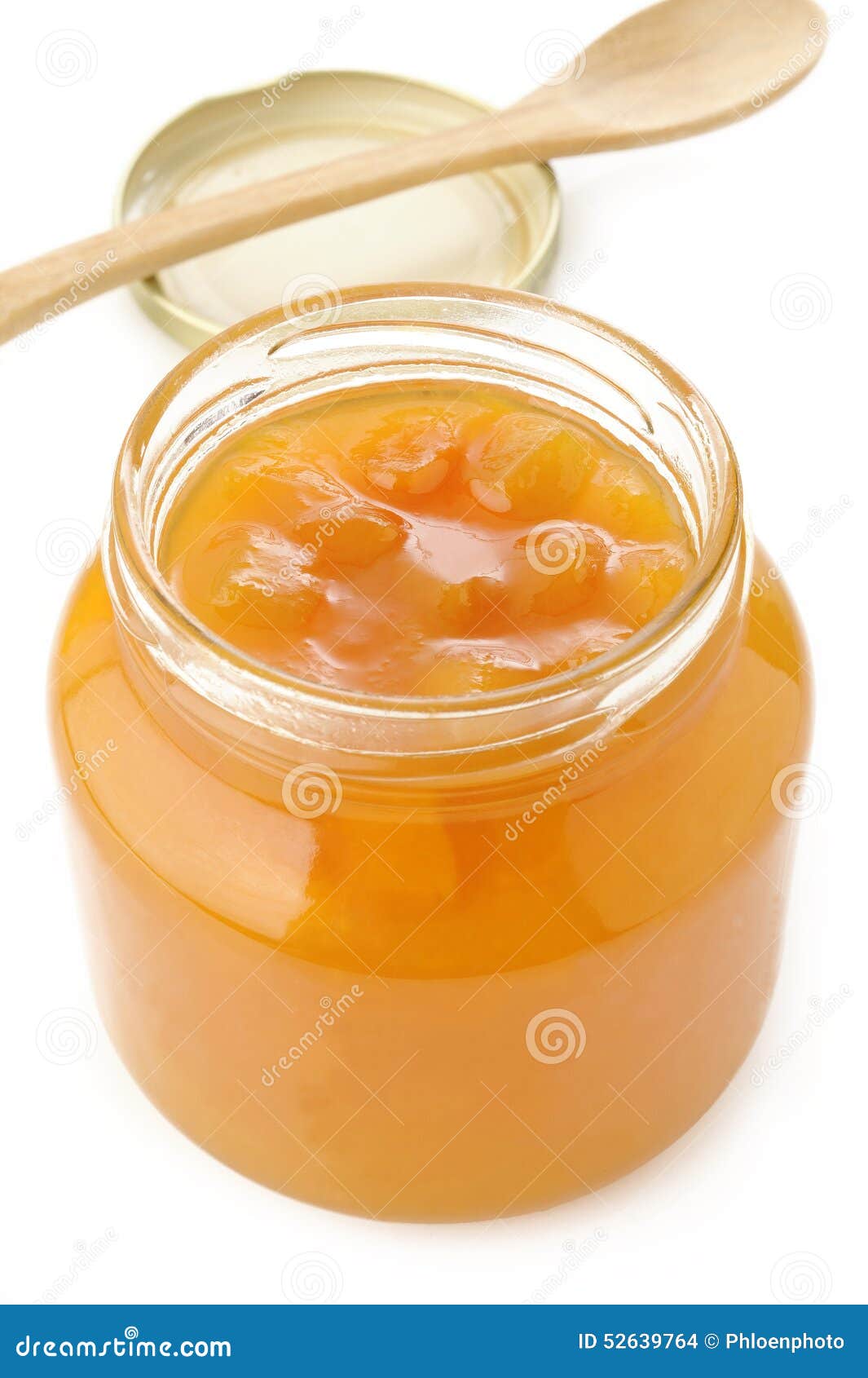 Jar of peach jam stock photo. Image of breakfast, product - 52639764