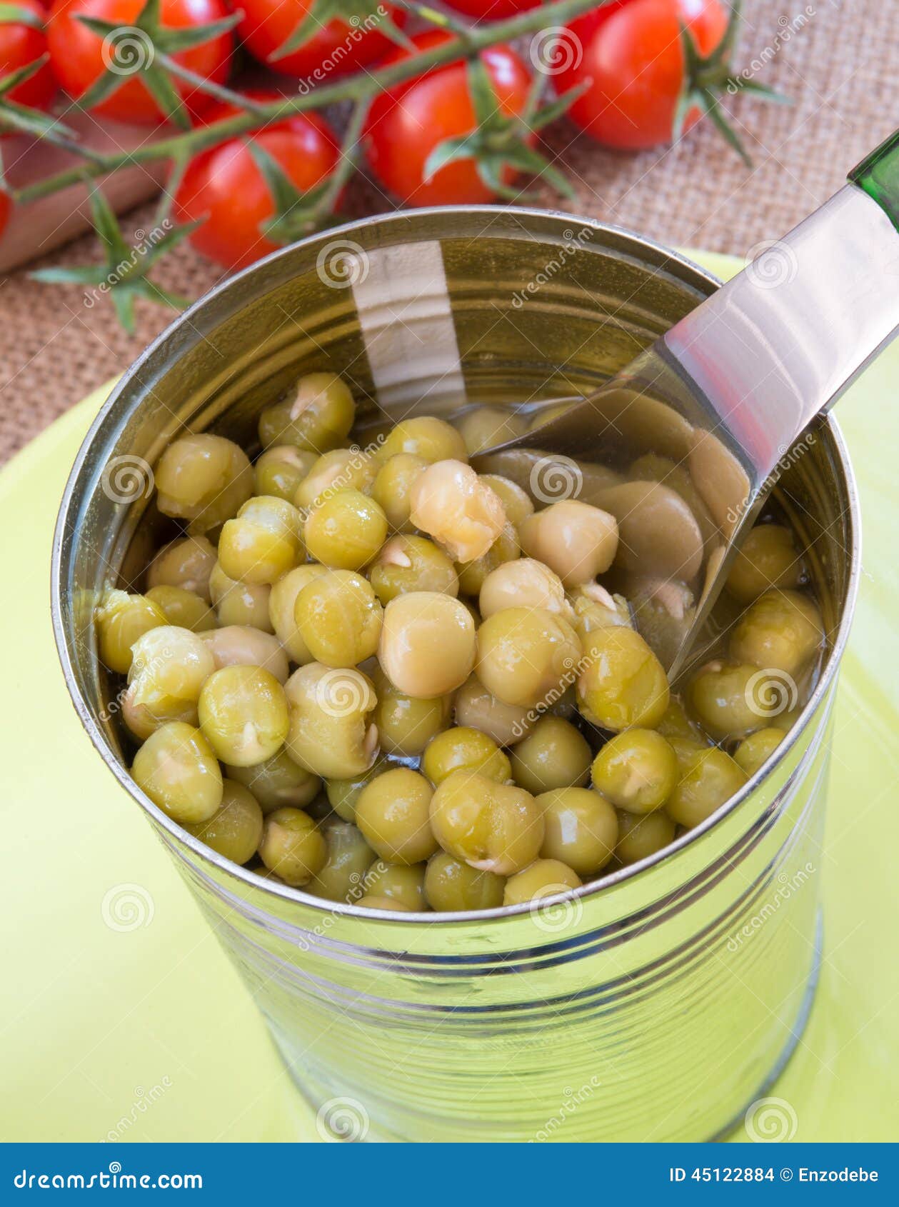 Jar of peas stock photo. Image of food, legume, metal - 45122884