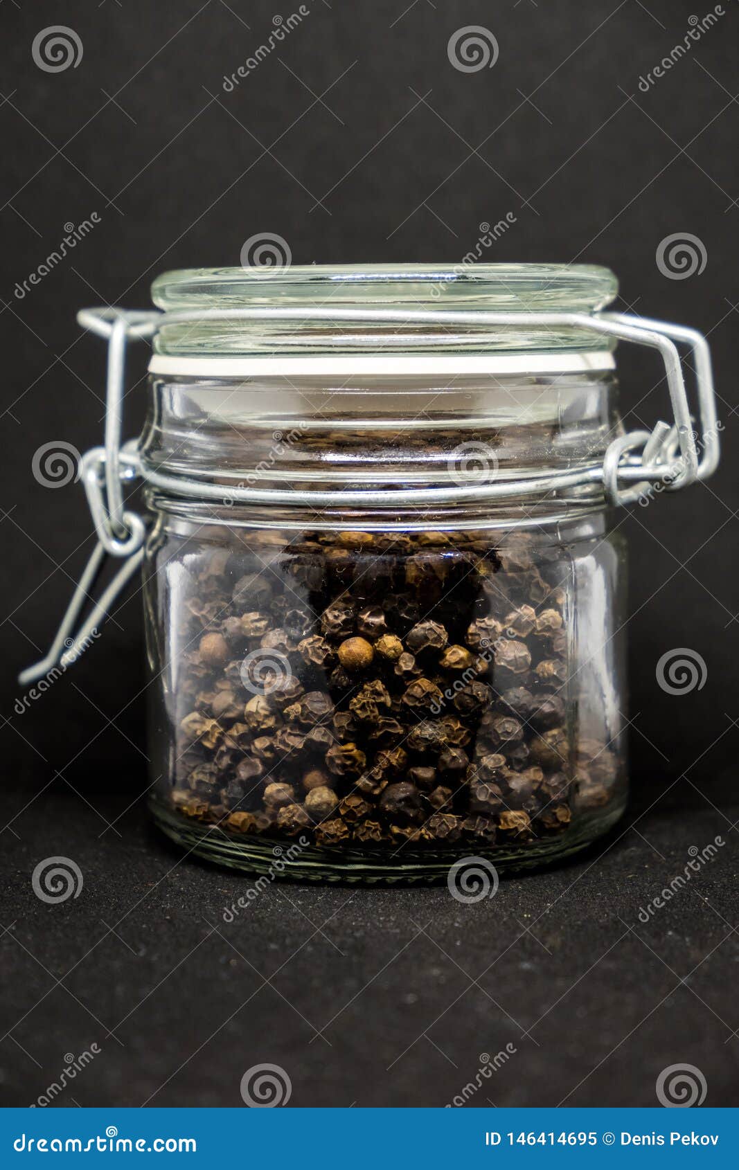 Jar of Pepper on Black Background Stock Image - Image of bottle, chili ...