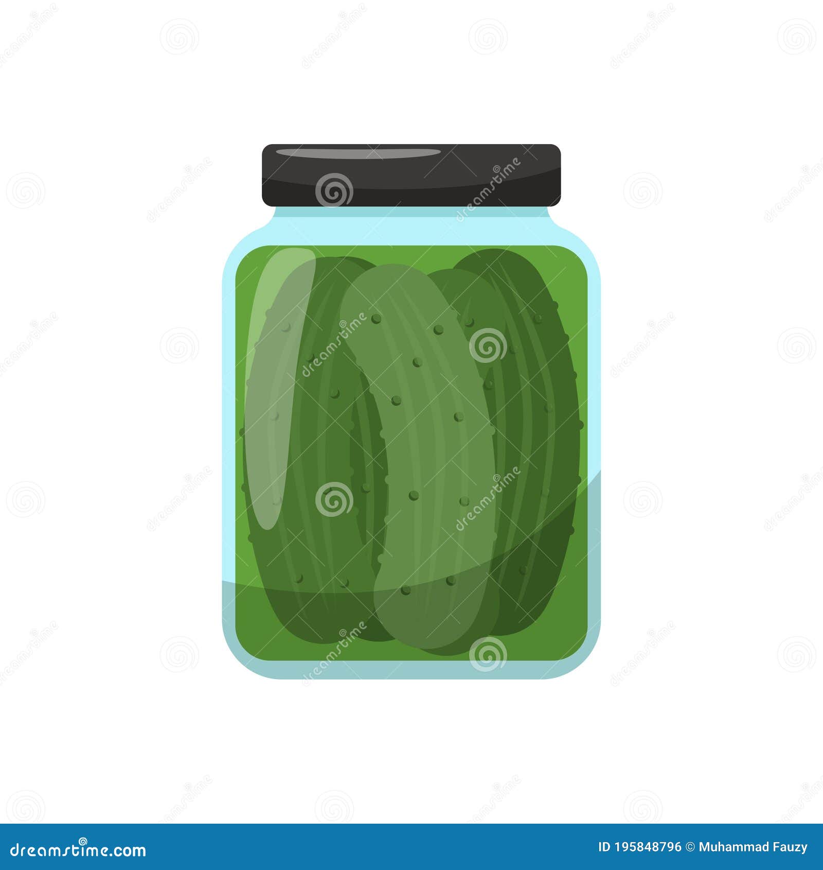 Jar of Pickle Vector Illustration Isolated on White Background Stock ...