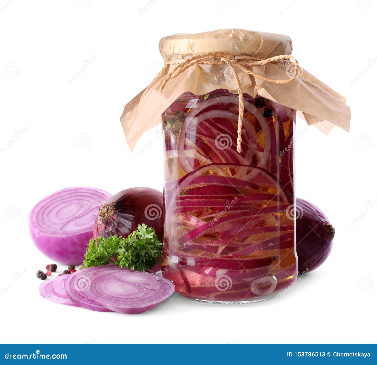 Jar of Pickled Onions on White Stock Image - Image of onion, gastronomy ...
