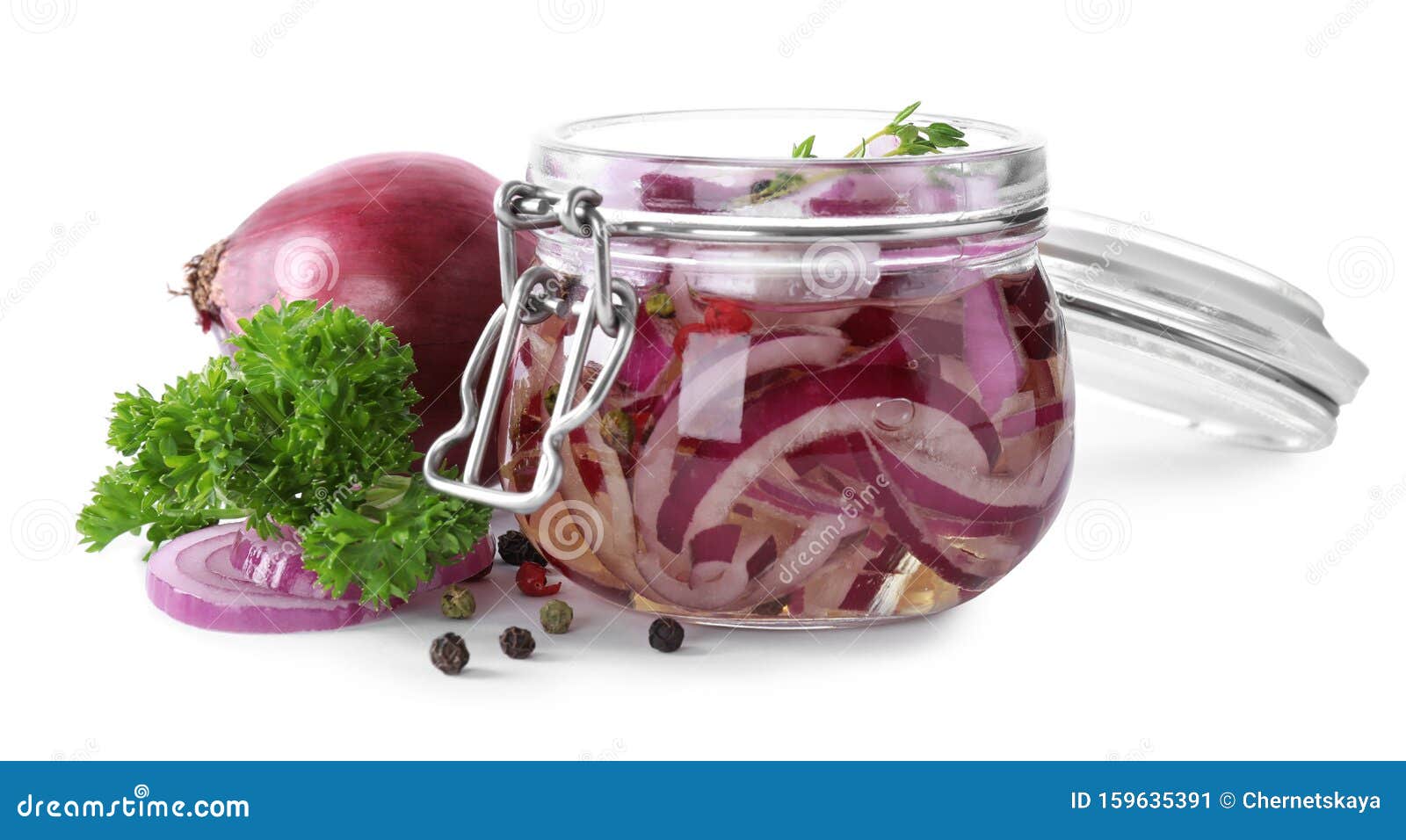 Jar of Pickled Onions Isolated Stock Image - Image of preserve, eating ...