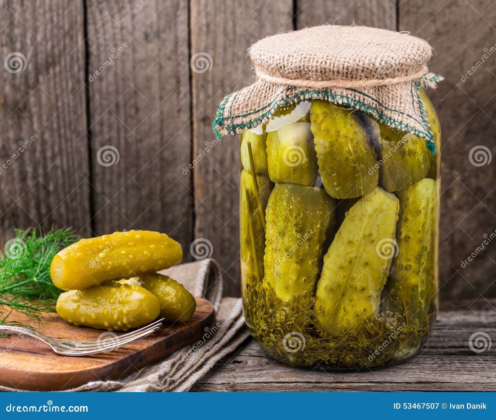 Jar of pickles stock image. Image of gherkins, green - 53467507