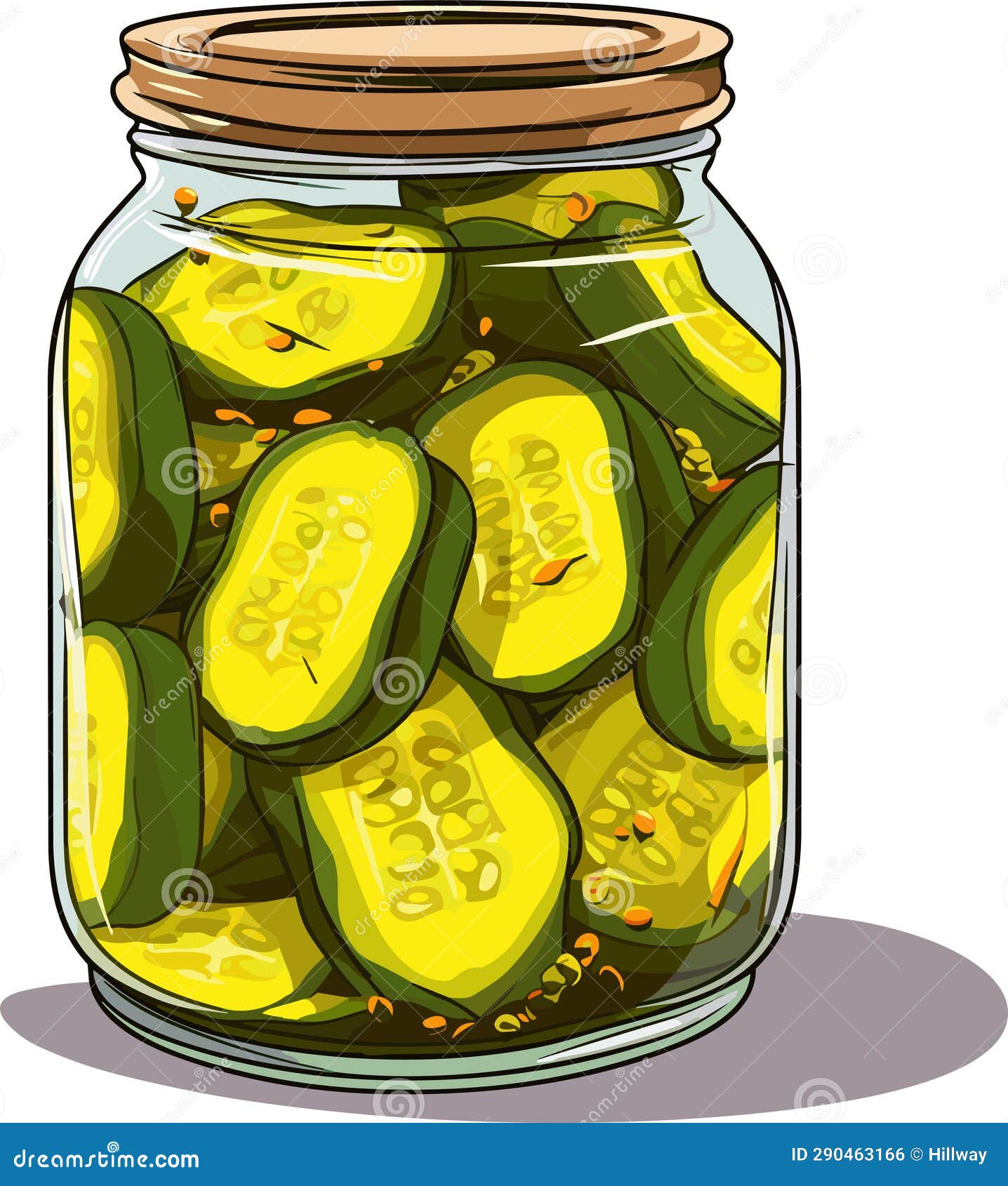 Cucumbers In Cartoon Style Set Whole Cucumbers Half With Slices And