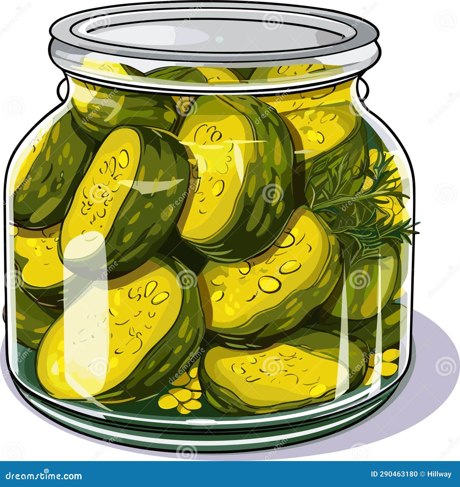 Cucumbers In Cartoon Style Set Whole Cucumbers Half With Slices And