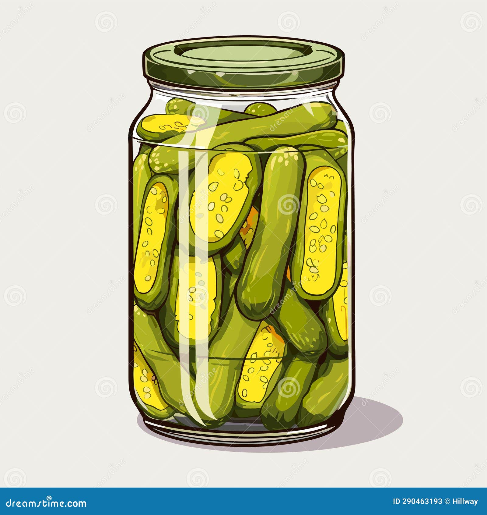 Cucumbers In Cartoon Style Set Whole Cucumbers Half With Slices And