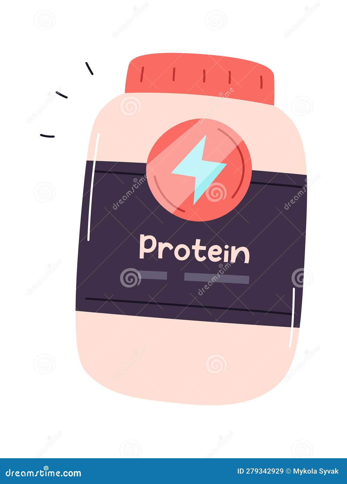 Jar with Protein stock vector. Illustration of mockup - 279342929
