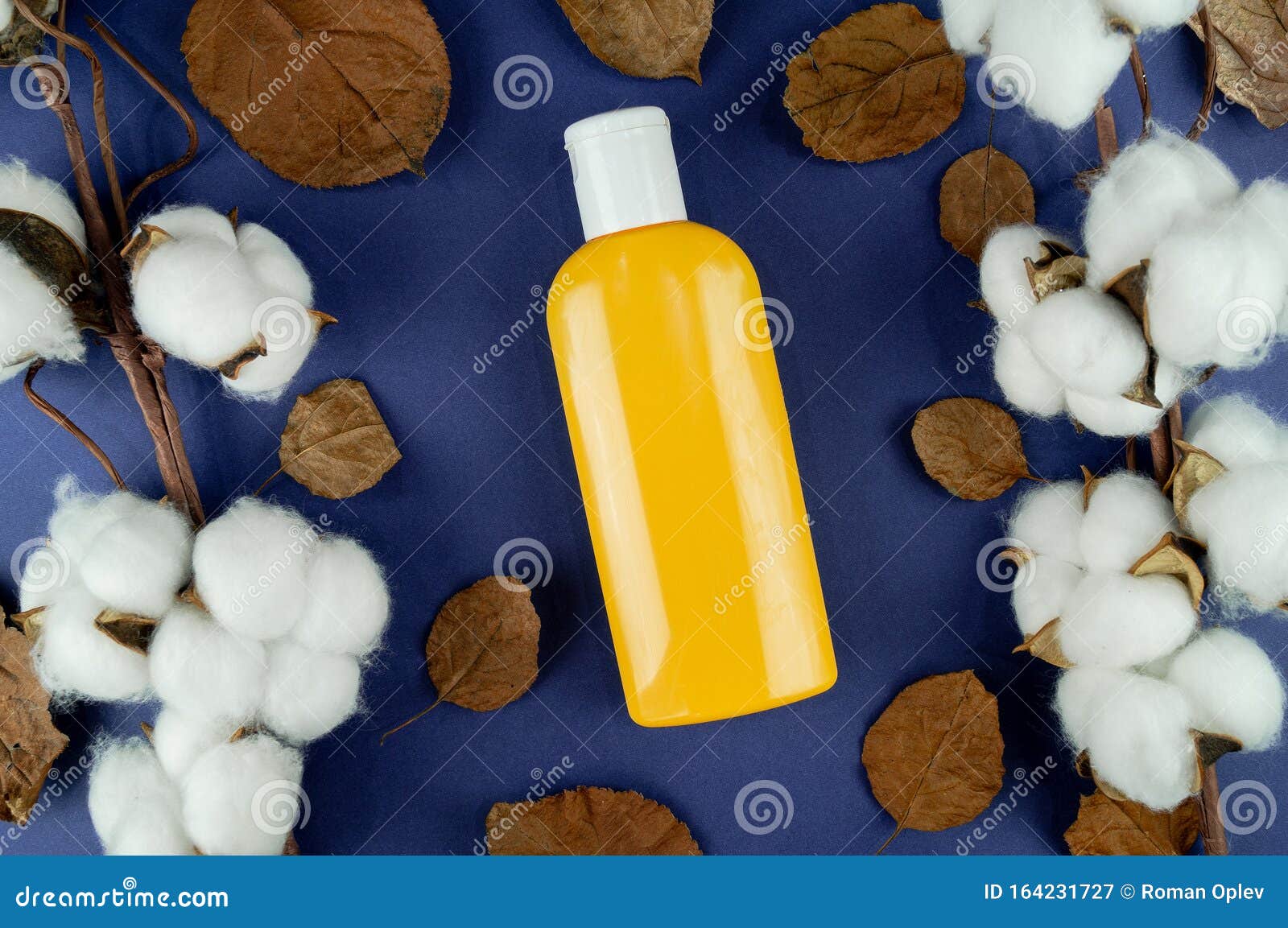A Jar of Shampoo on a Blue Background. Layout for Your Label. Natural ...