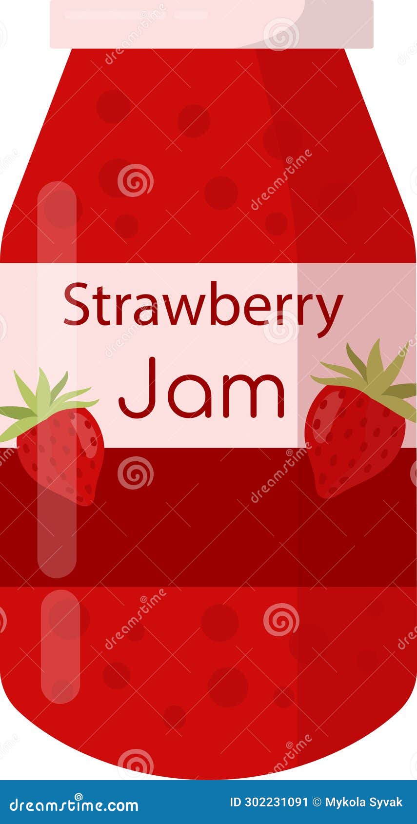 Jar with Strawberry Jam stock vector. Illustration of marmalade - 302231091