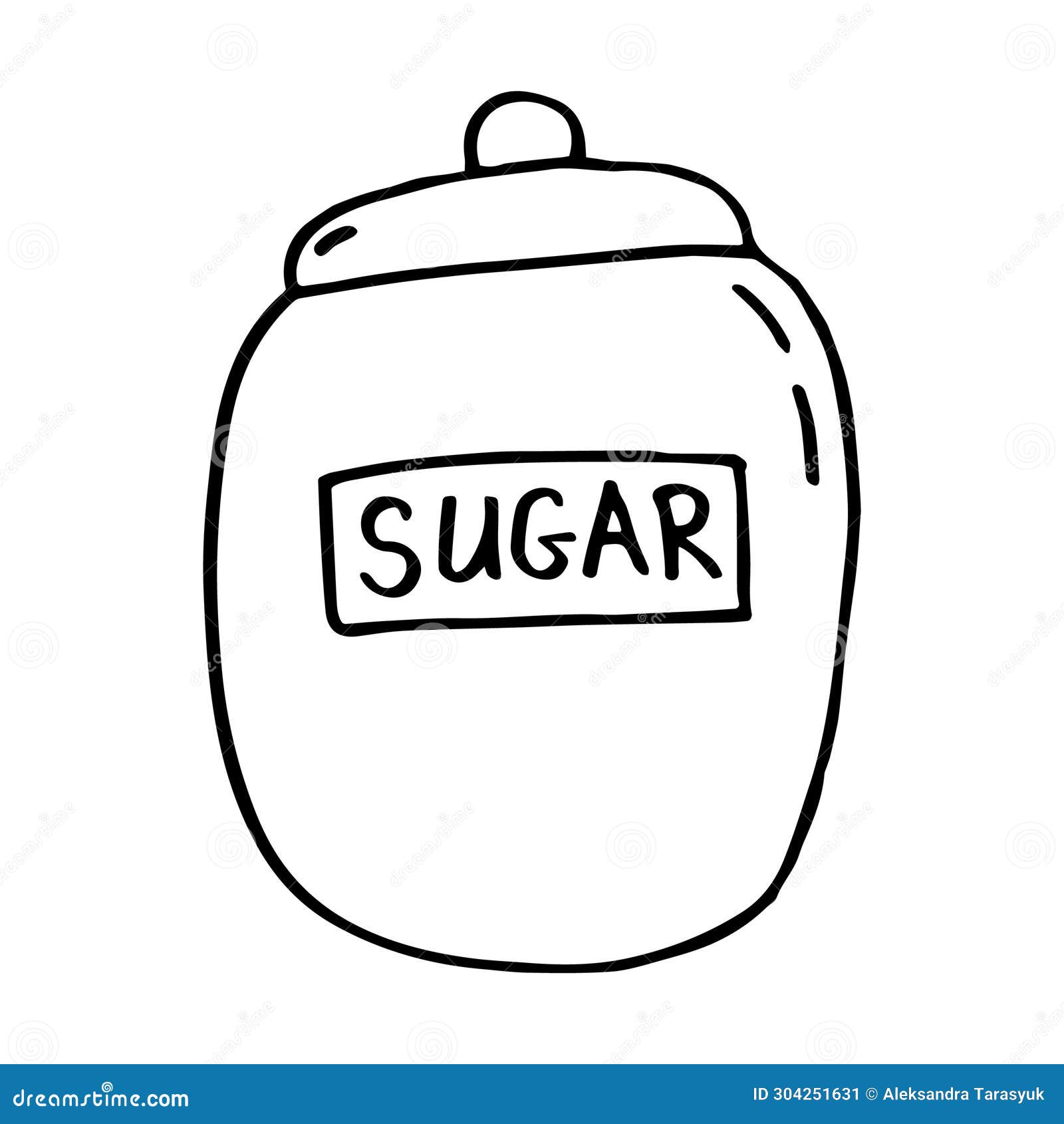Jar of Sugar in Doodle Style. Vector Illustration Stock Illustration ...