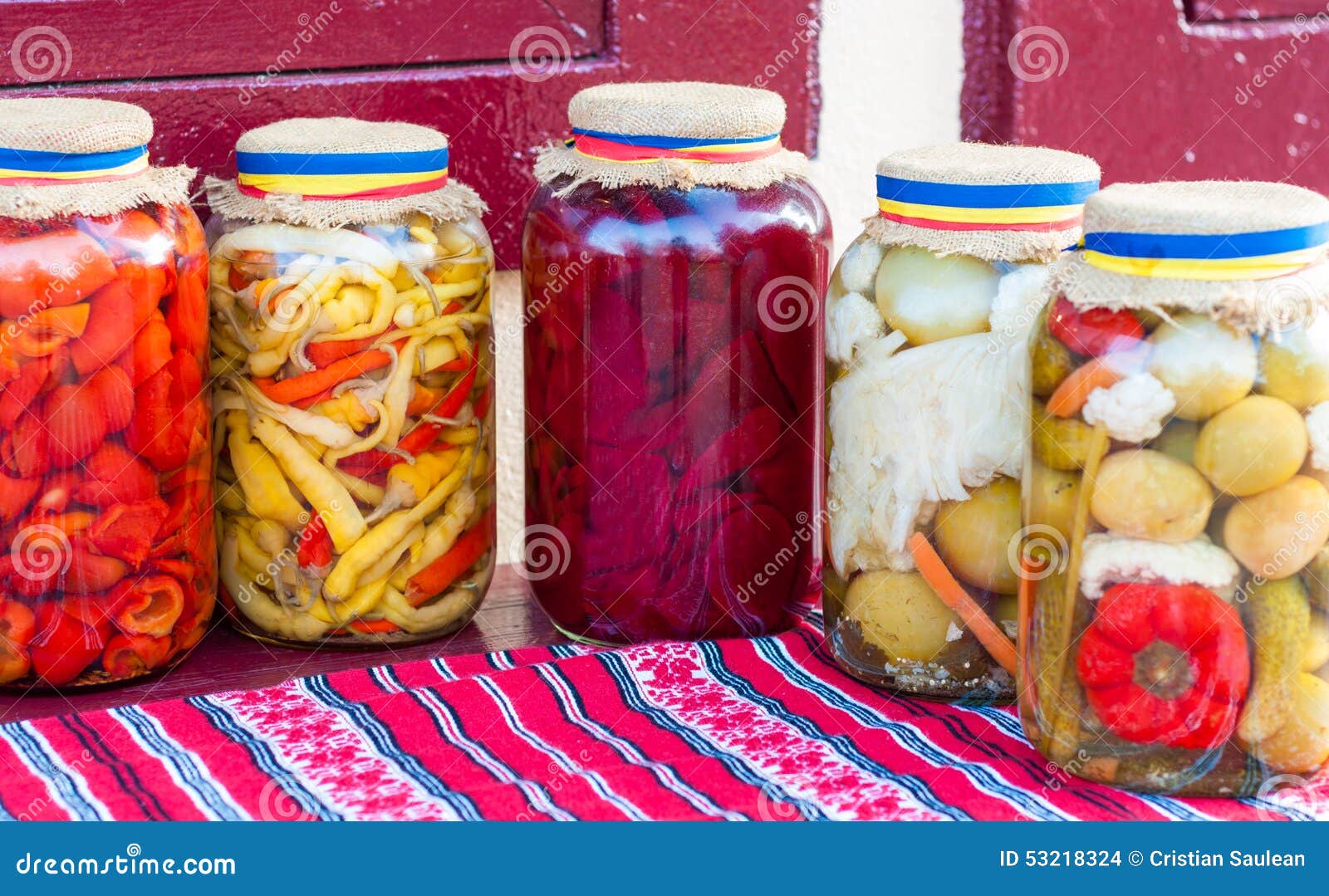 Jar of traditional pickles stock photo. Image of food - 53218324