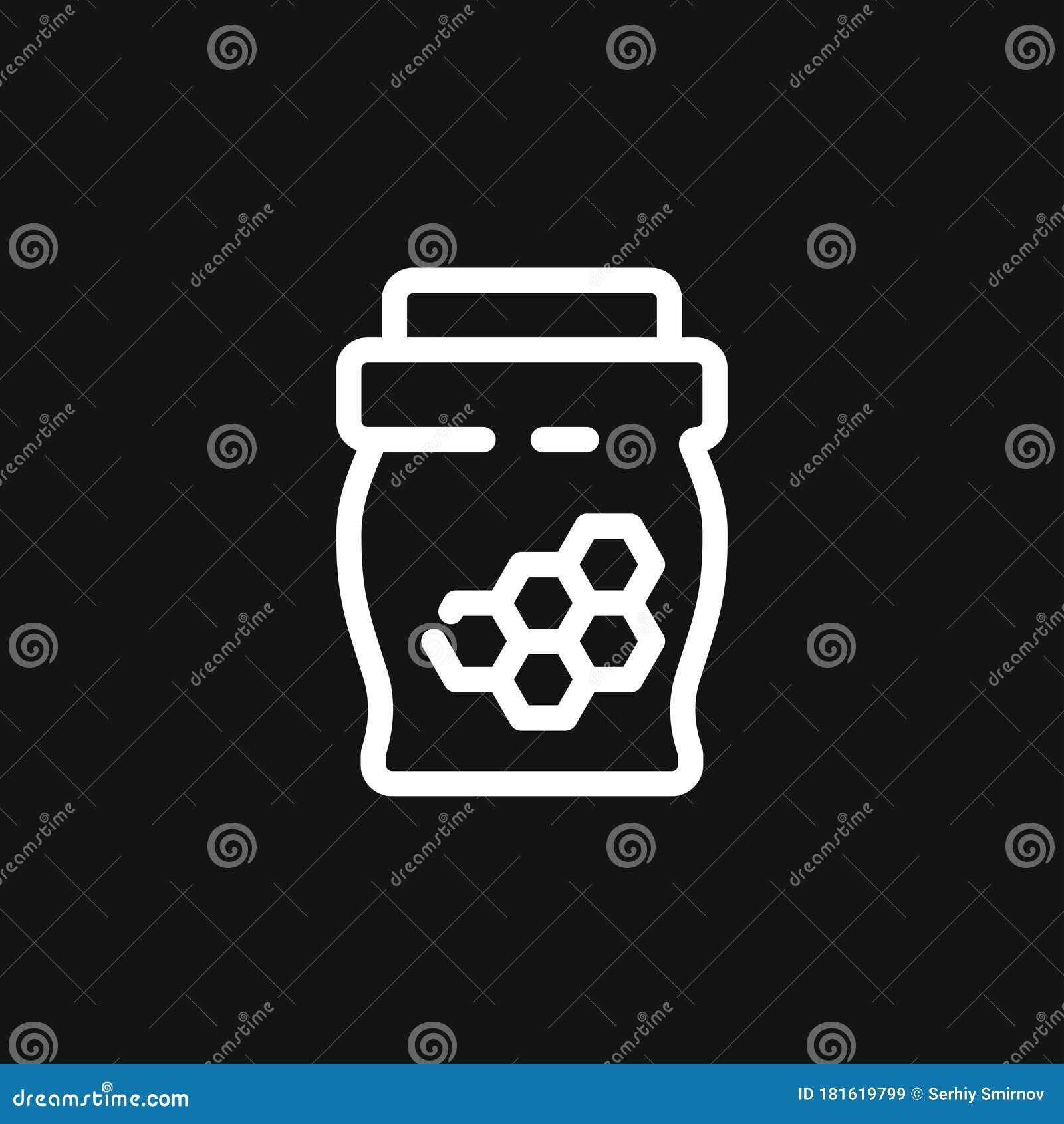 Jar Vector Icon with Cap Isolated on Background. Honey Symbol Stock ...