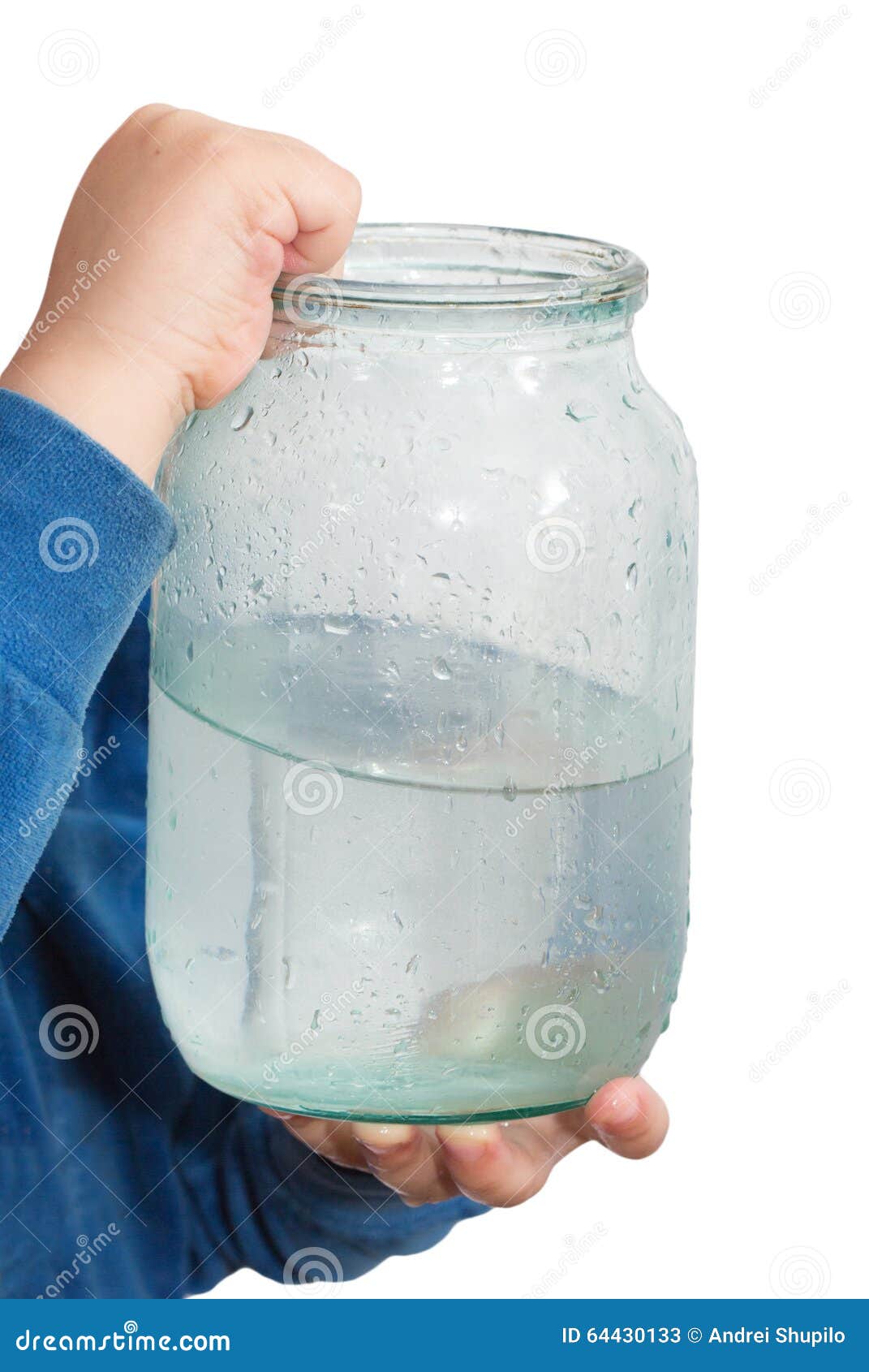Jar of water in the hands stock image. Image of exploration - 64430133