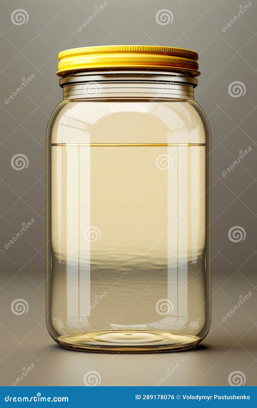 Jar with Yellow Lid and Yellow Lid on it. Generative AI Stock Photo ...