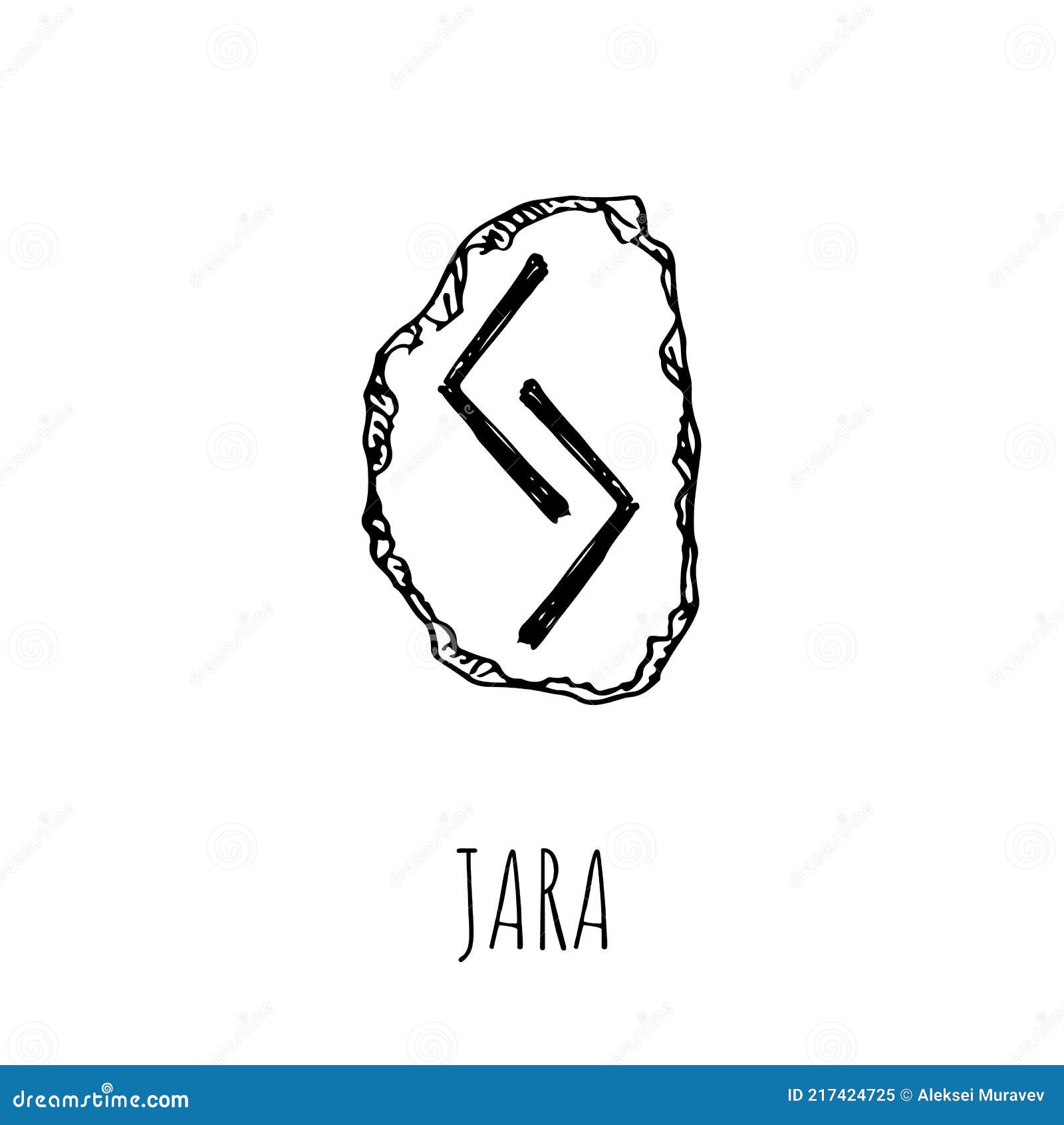 Jara Rune Written on a Stone. Vector Illustration Stock Vector ...