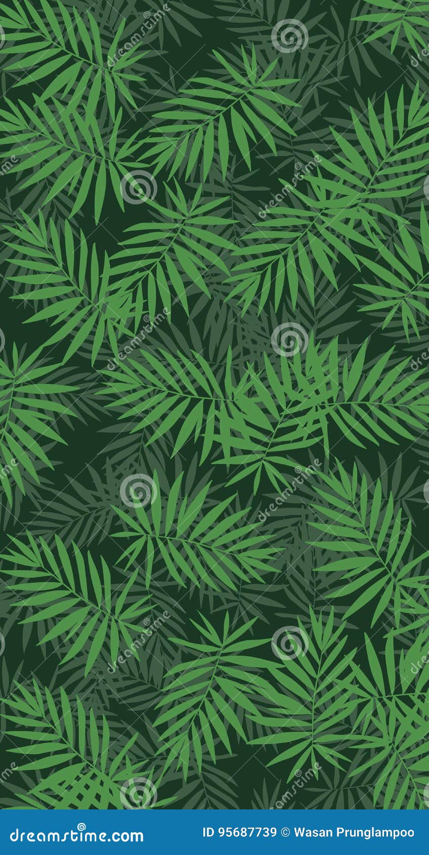 Jardim Vertical Com a Folha Verde Tropical Ilustração Stock ...