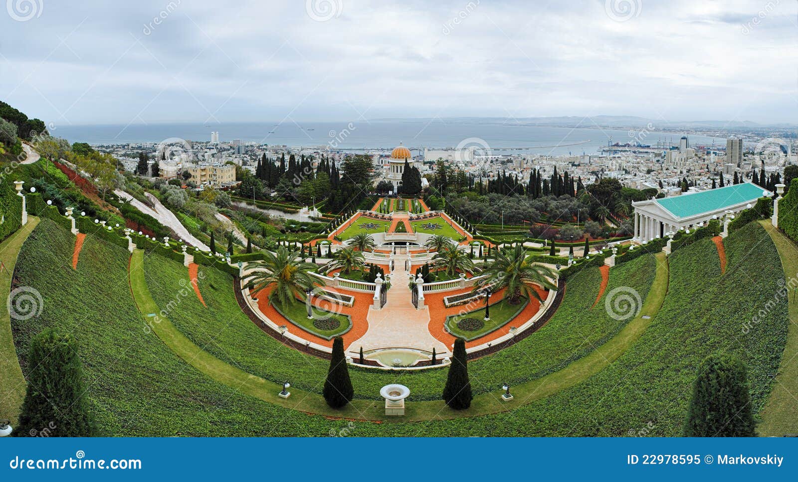 Jardines de Bahai en Haifa imagen de archivo. Imagen de paisaje - 22978595