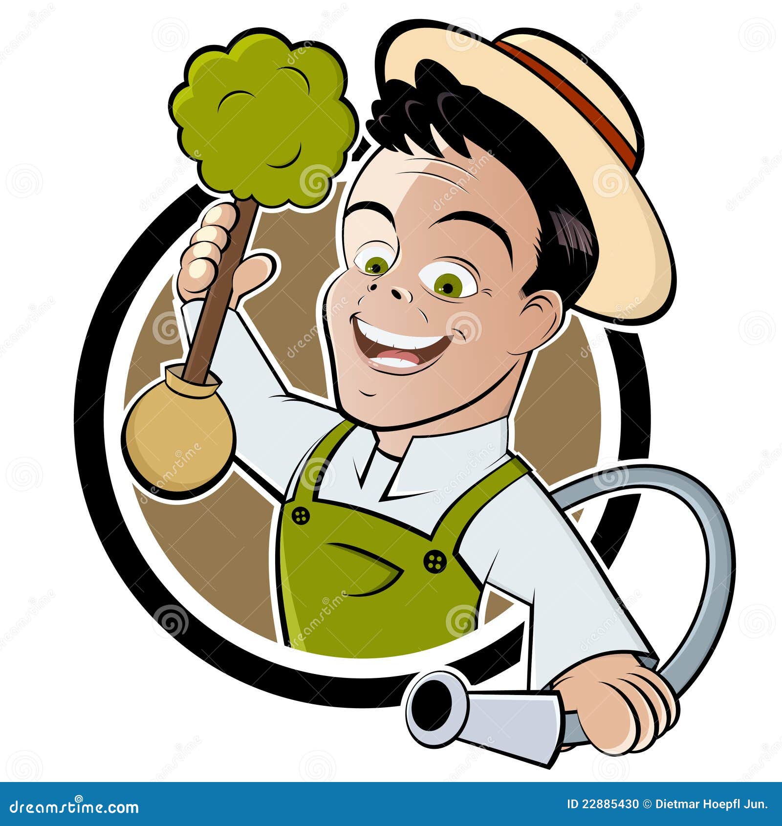 Jardinier Heureux De Dessin Animé Illustration de Vecteur ...