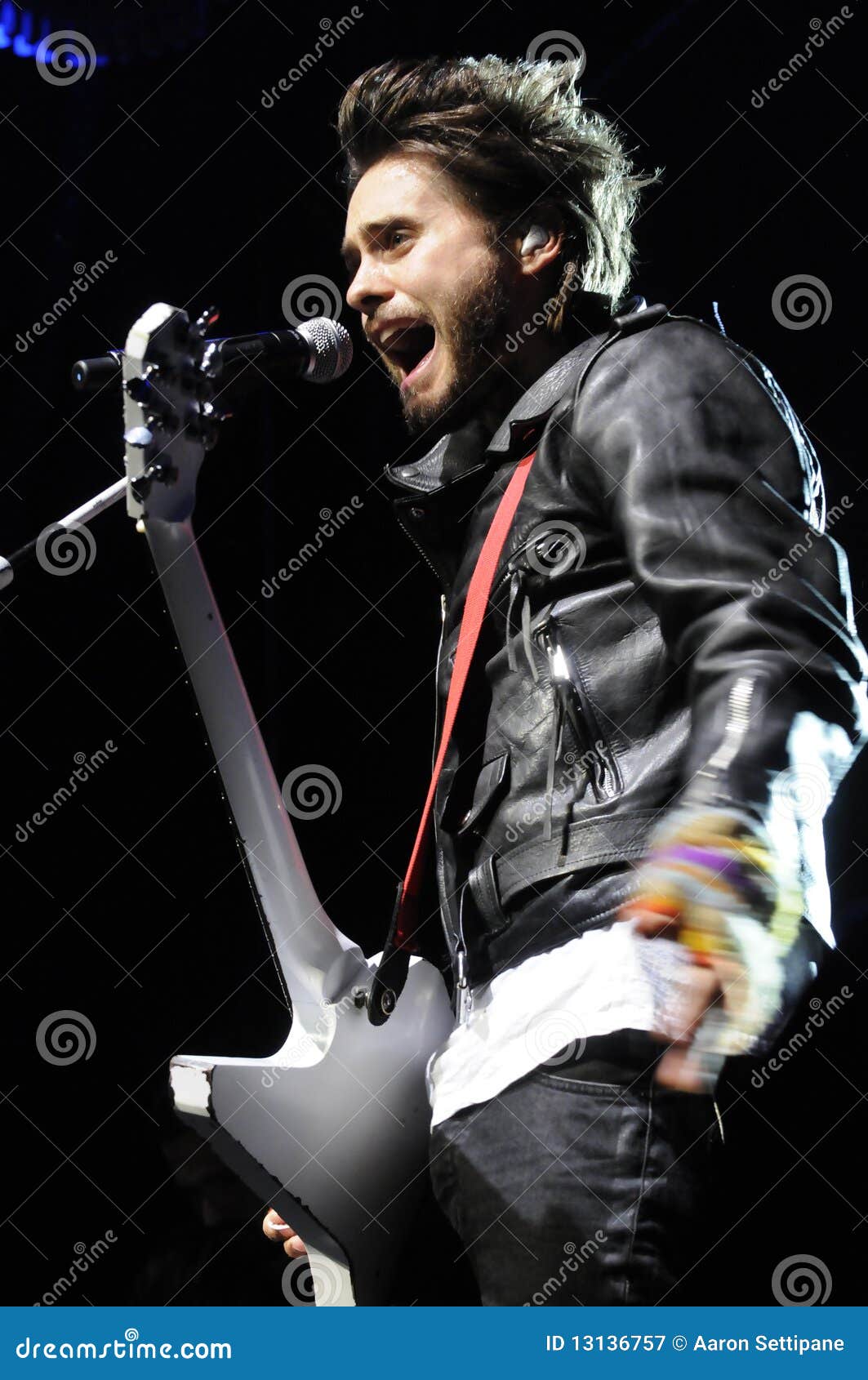 Jared Leto of 30 Seconds To Mars Performing. Editorial Photography ...