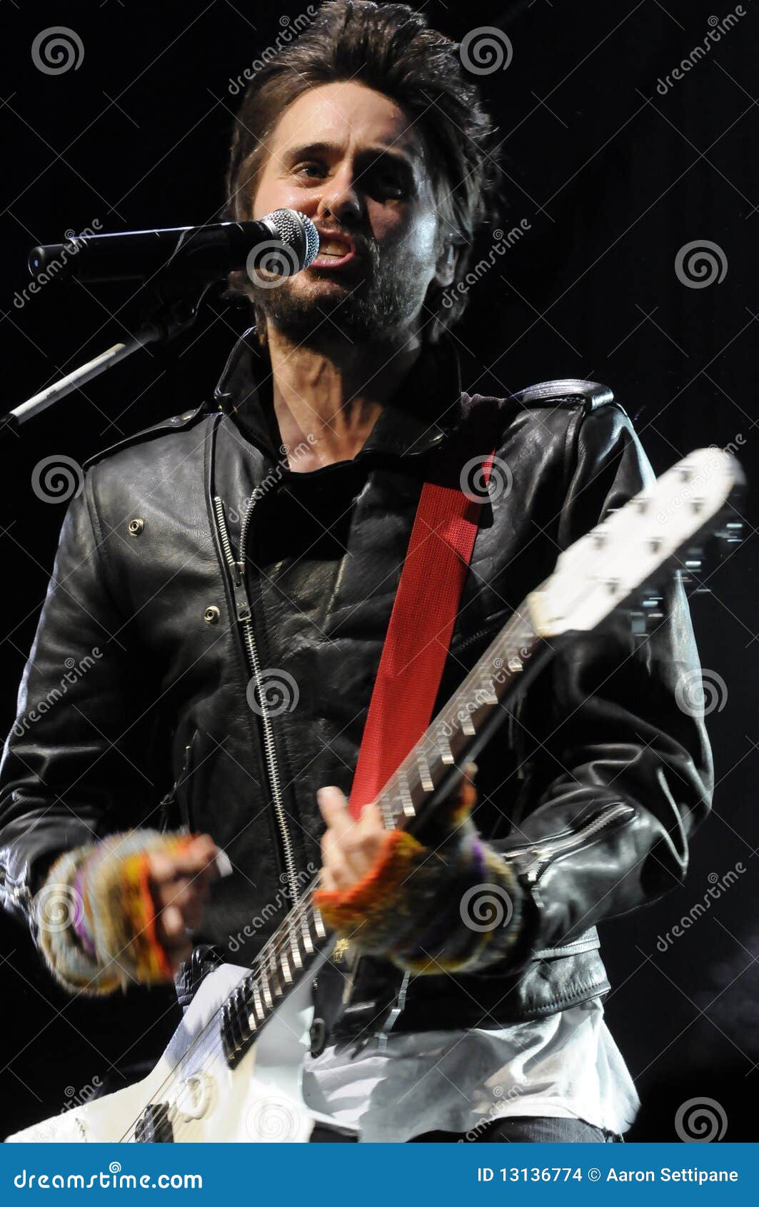 Jared Leto of 30 Seconds To Mars Performing. Editorial Stock Image ...
