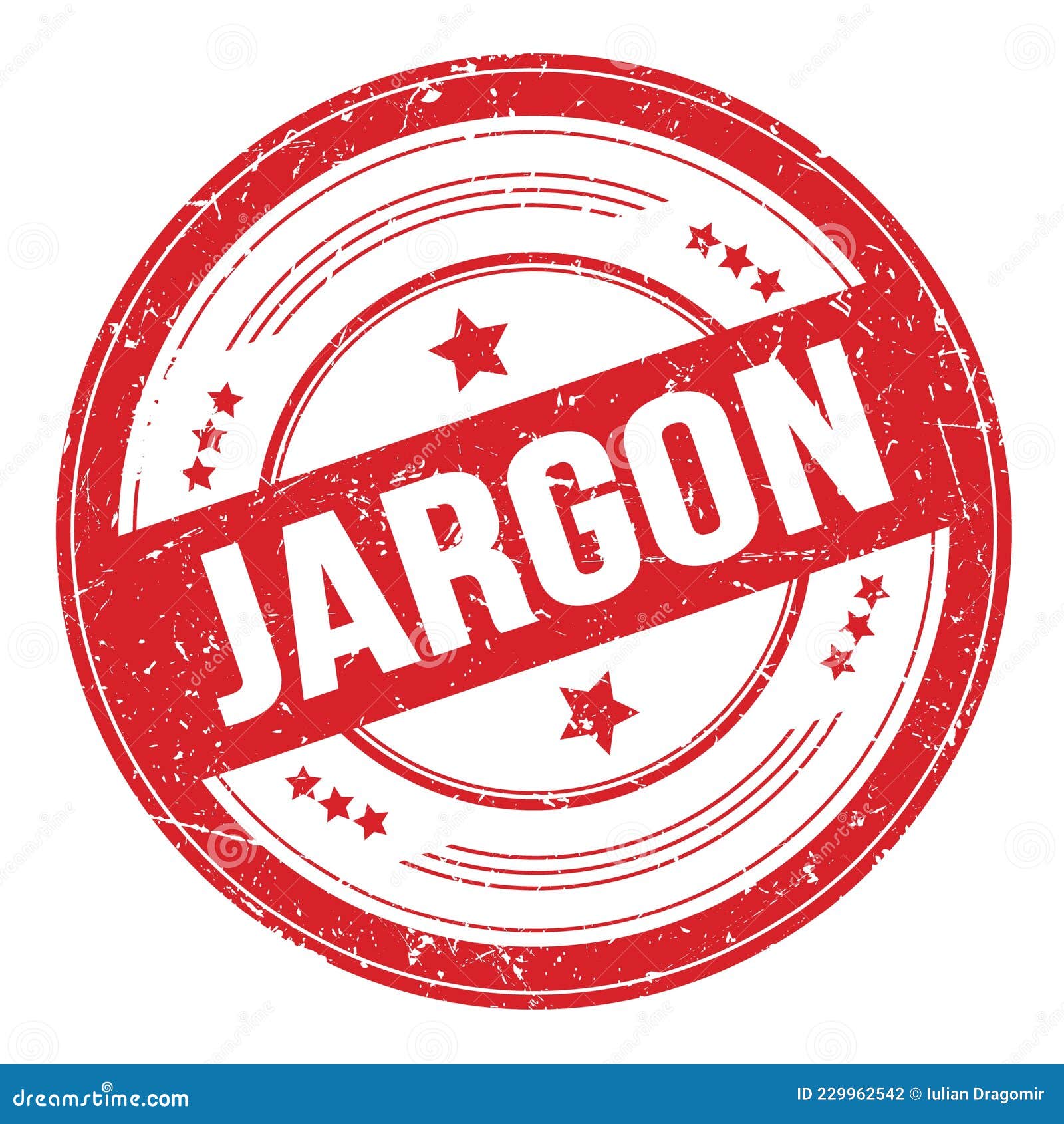 JARGON Text on Red Round Grungy Stamp Stock Illustration - Illustration ...