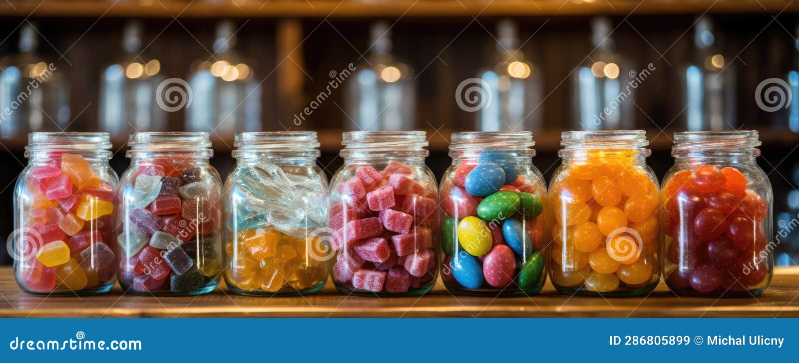 Jars Filled with Assorted Multicolored Candies Stock Image - Image of ...