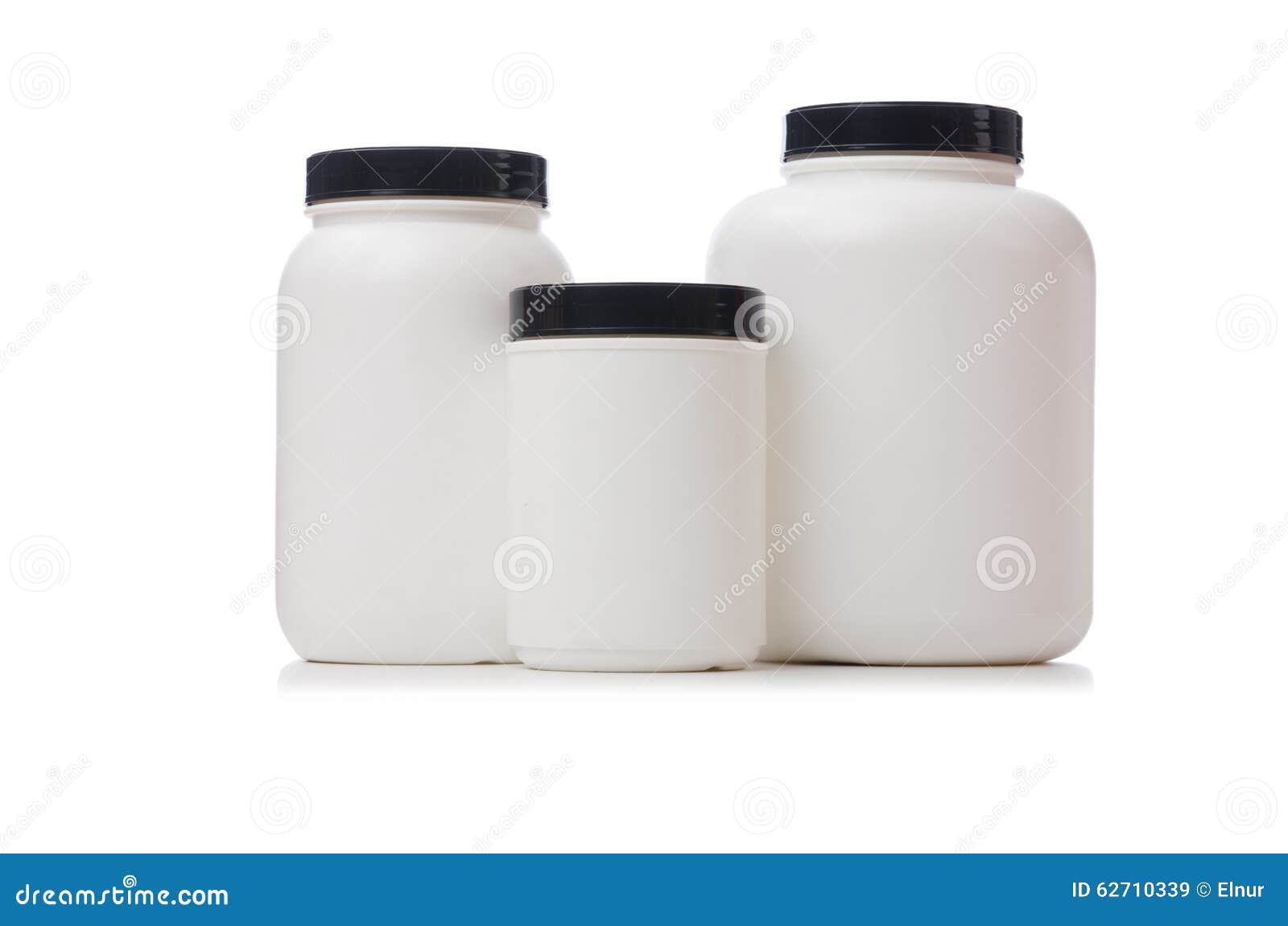 Jars with Food Additive Protein Isolated on White Stock Image - Image ...